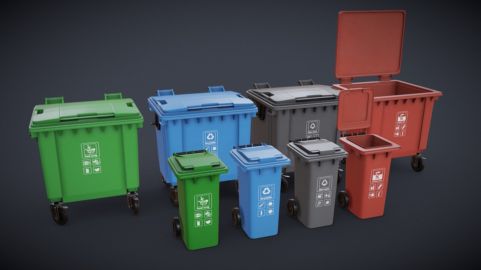 Game Ready | Trash Cans - Buy Royalty Free 3D model by Saritasa ...