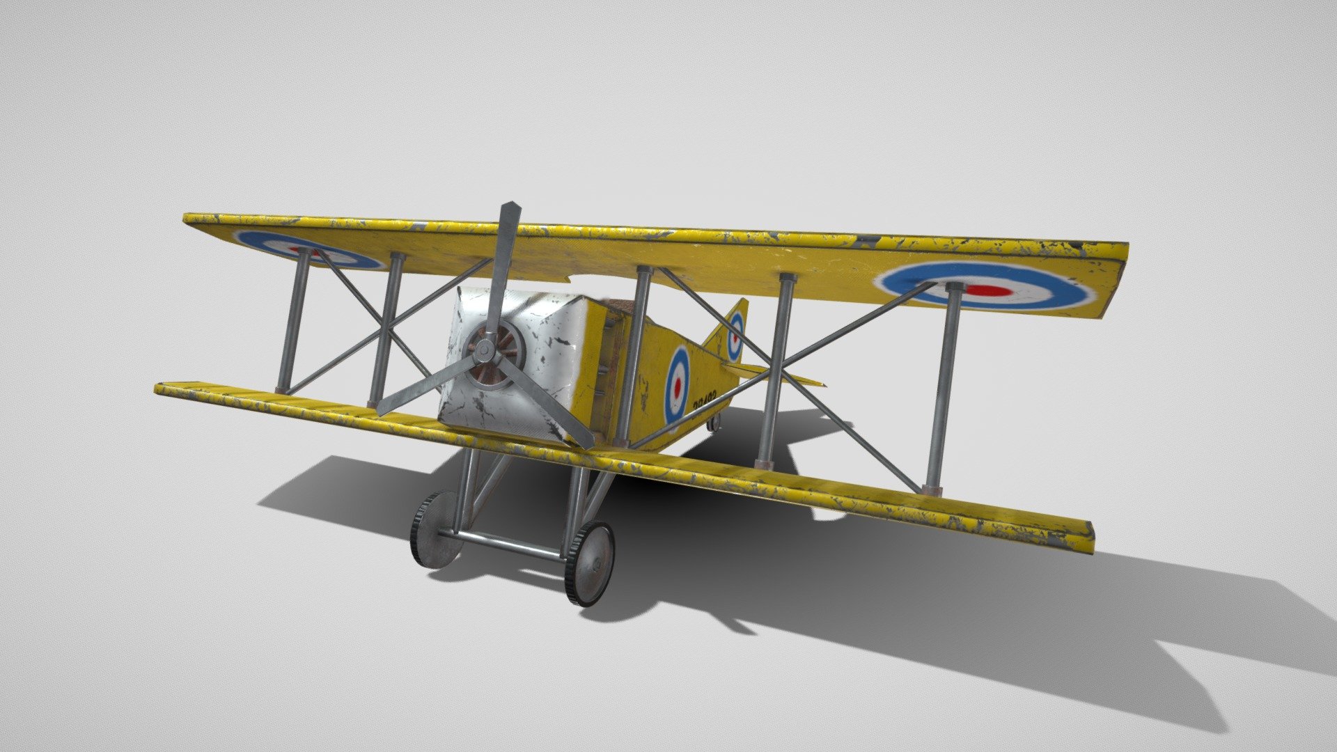 Yellow biplane - Download Free 3D model by FedFed (@fedykfed) [9e8f7a4 ...