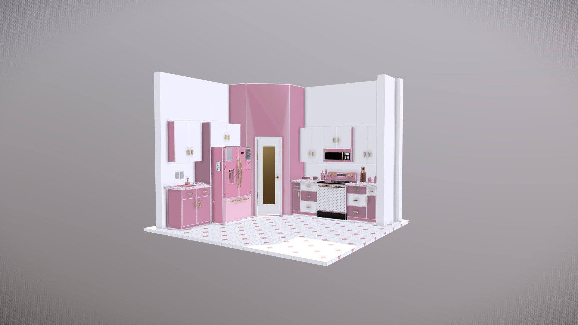 Pink Kitchen - 3D model by Yuyue(Veronique).Zhang (@Yuyue.Zhang ...