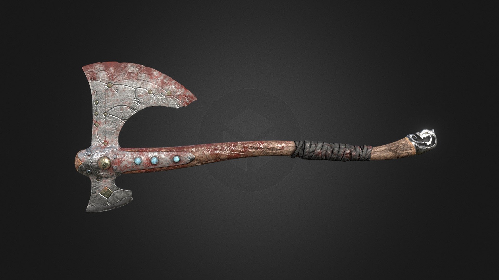 Leviathan Axe - God Of War Fanart - Bloody - 3D model by ...