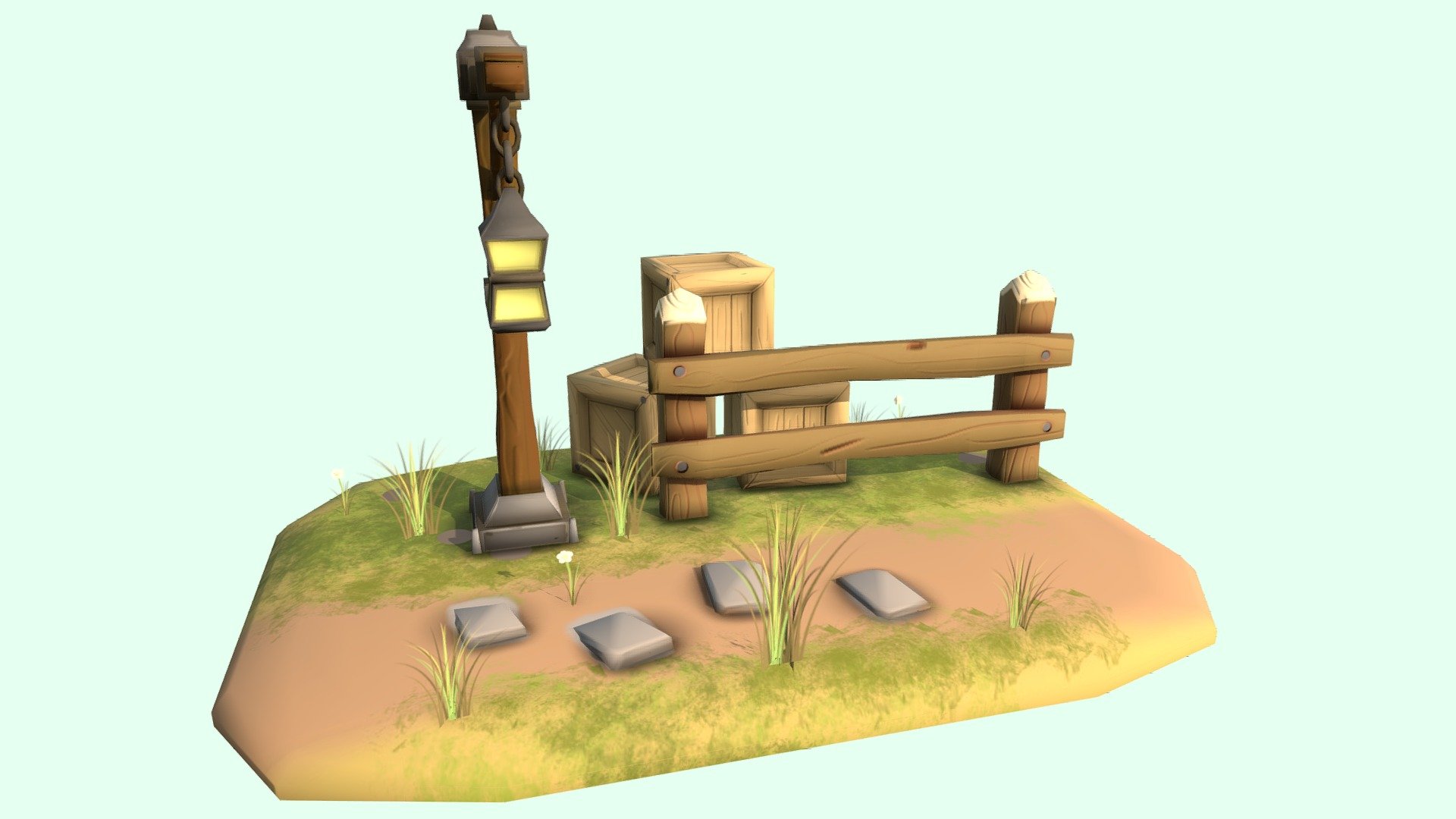 Stylized Road - 3D model by Lightwolfz [9e9dcee] - Sketchfab