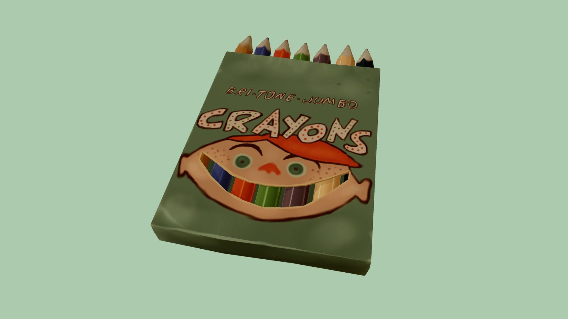 Handpainted pencils box - 3D model by Crazy_8 (@korboleevd) [9e9e64c ...