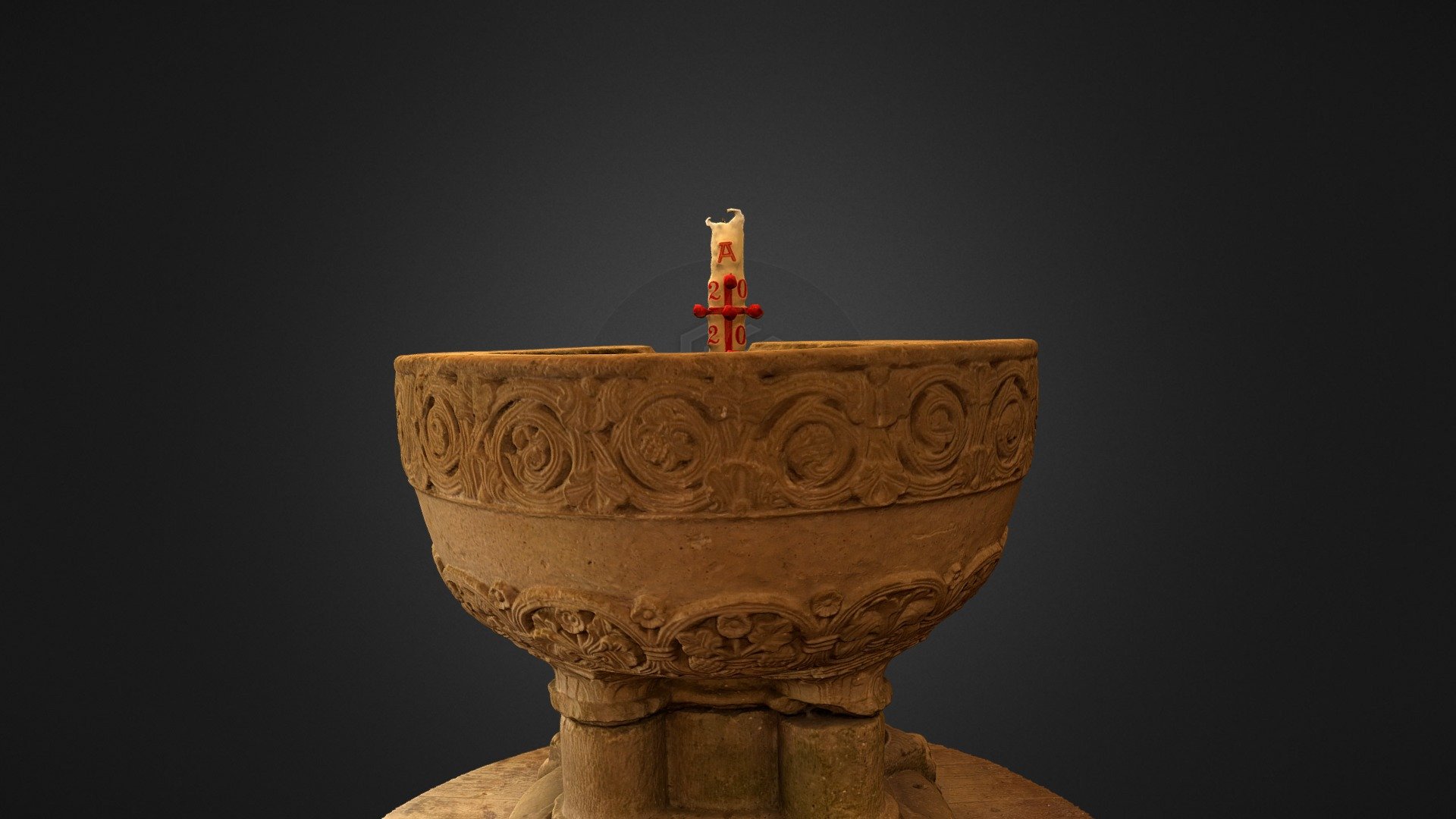 Valjala kiriku ristimiskivi/baptismal stone - Buy Royalty Free 3D model ...