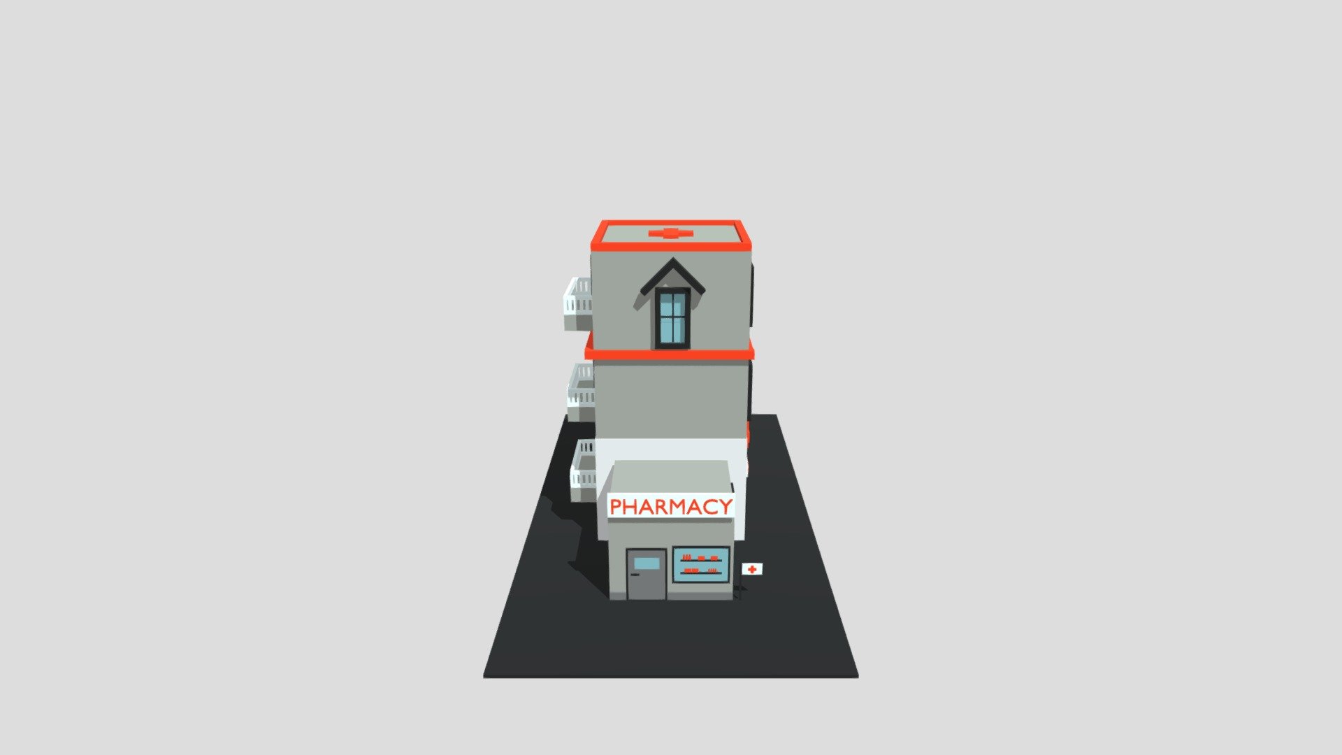 Low poly Hospital - Download Free 3D model by charmipatel ...