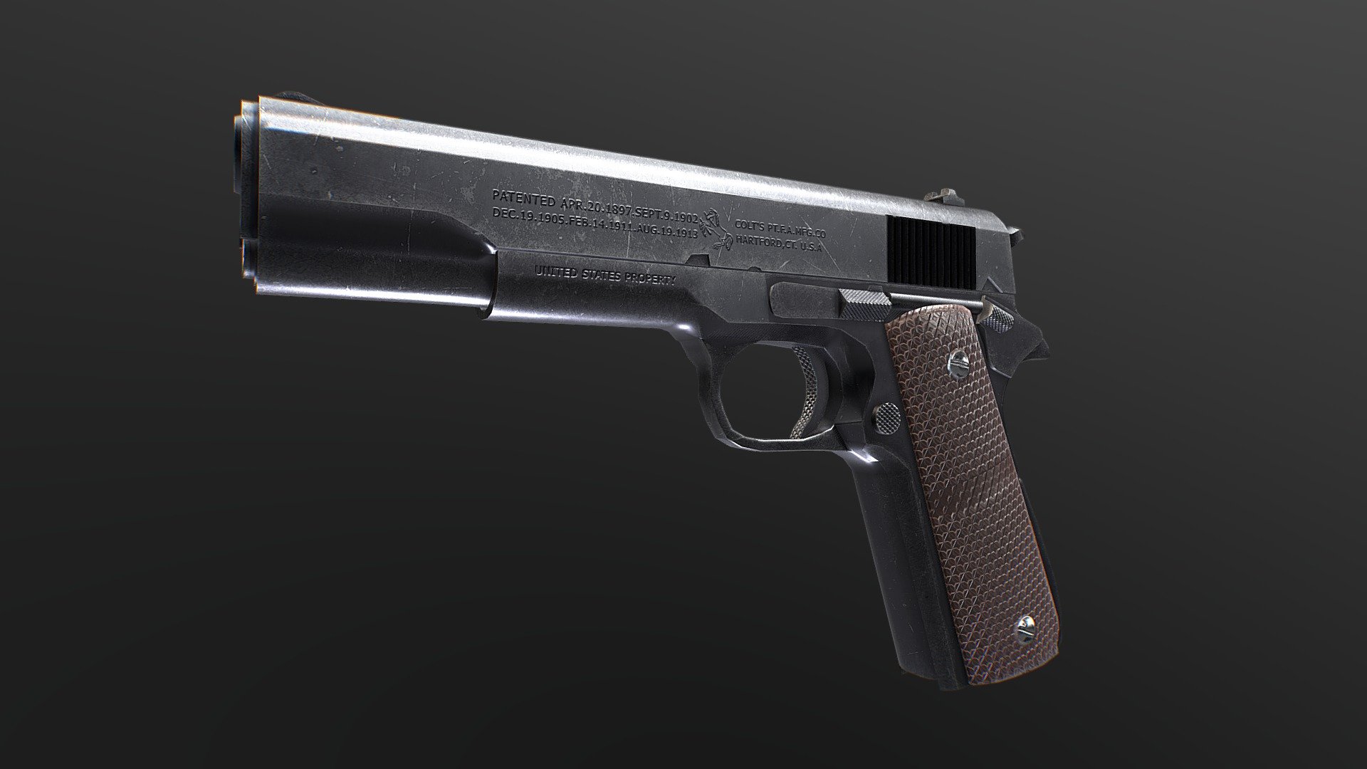 M1911 Colt Pistol - 3D model by Vuk Zrnic (@VukZrnic) [9eb01c8] - Sketchfab