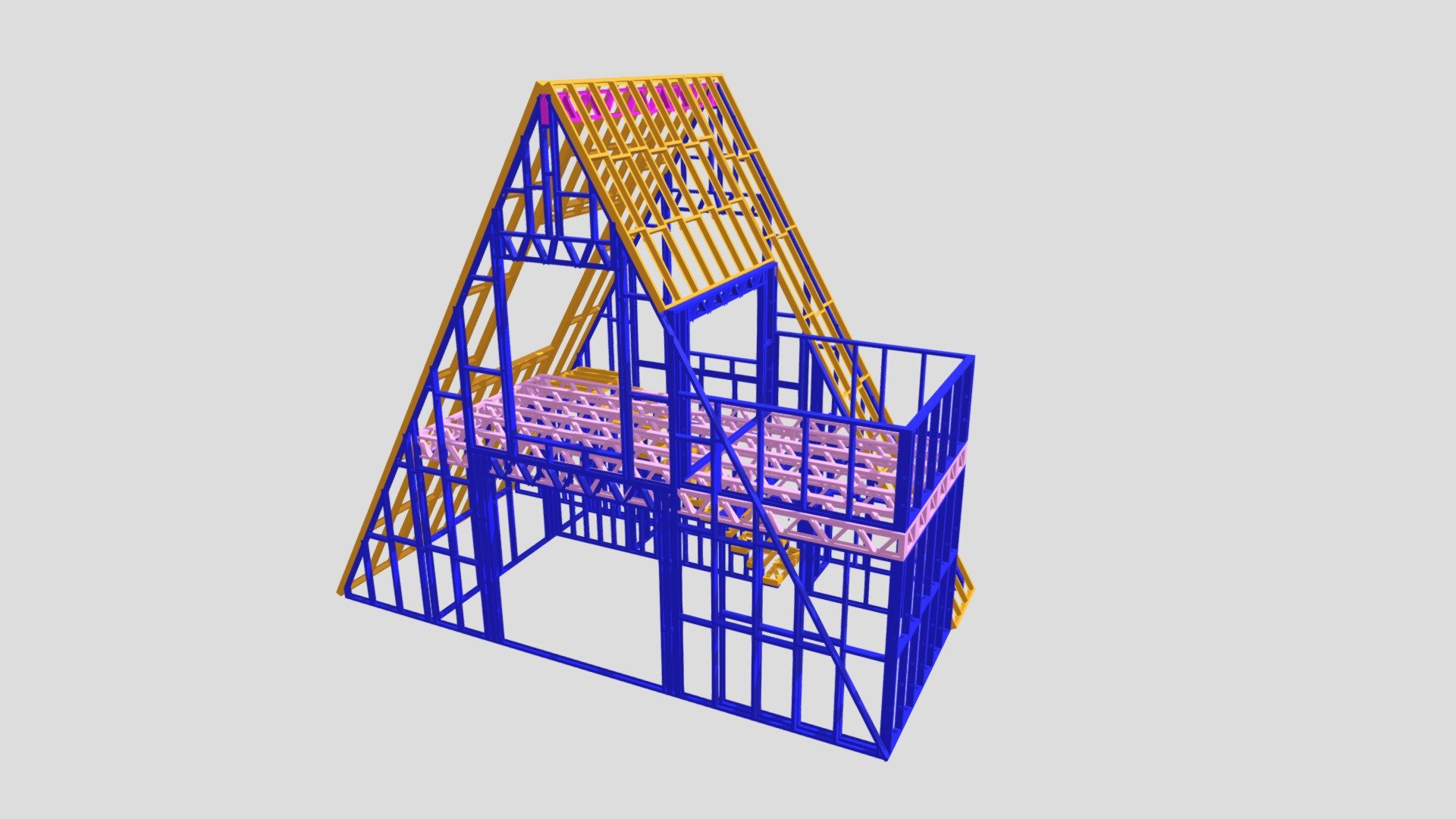Triangle Tiny House with Balcony - 3D model by LSFVIC [9ebd111] - Sketchfab