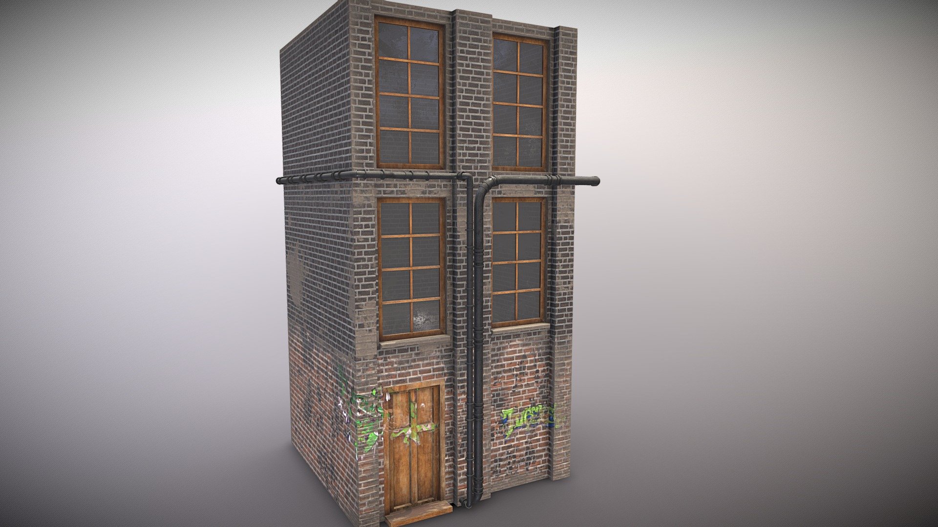 Brick building graffiti - Download Free 3D model by Sousinho [9ec4ff4 ...