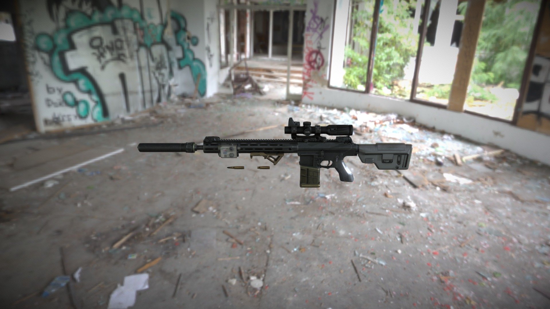 SR-25 Marksman Rifle - 3D model by Raul_Guns [9ed1dda] - Sketchfab