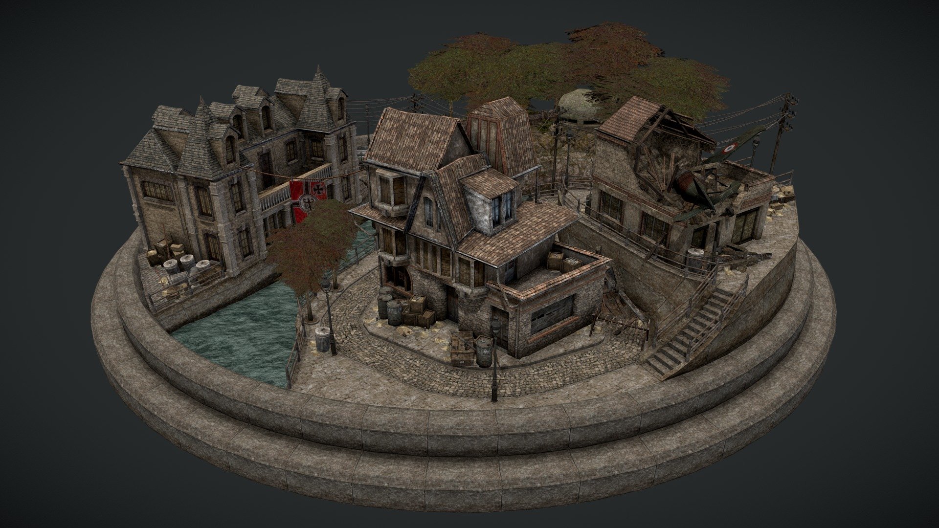WW2 - City Scene - Download Free 3D model by Robin Vandenberghe ...