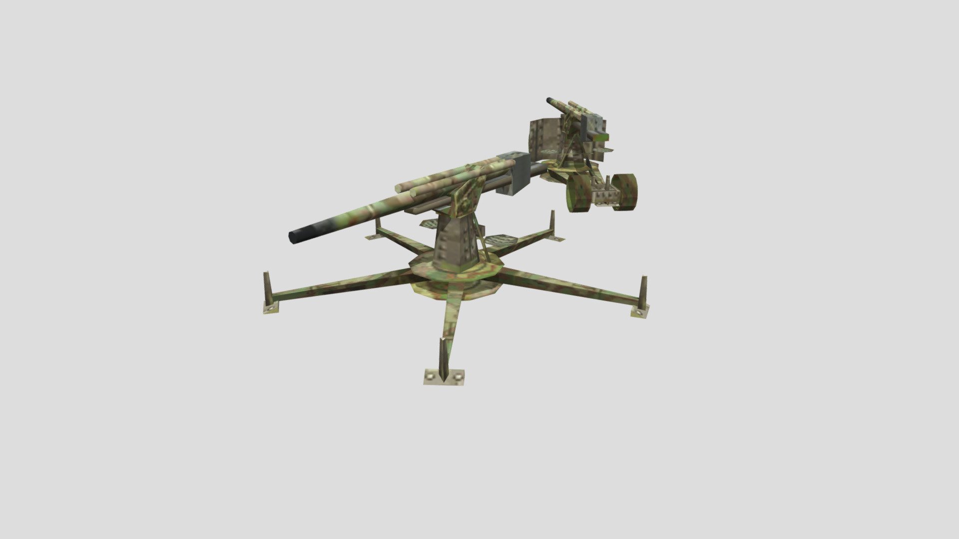 Type 3 120mm Heavy AA Gun - Low Poly - Download Free 3D model by ...