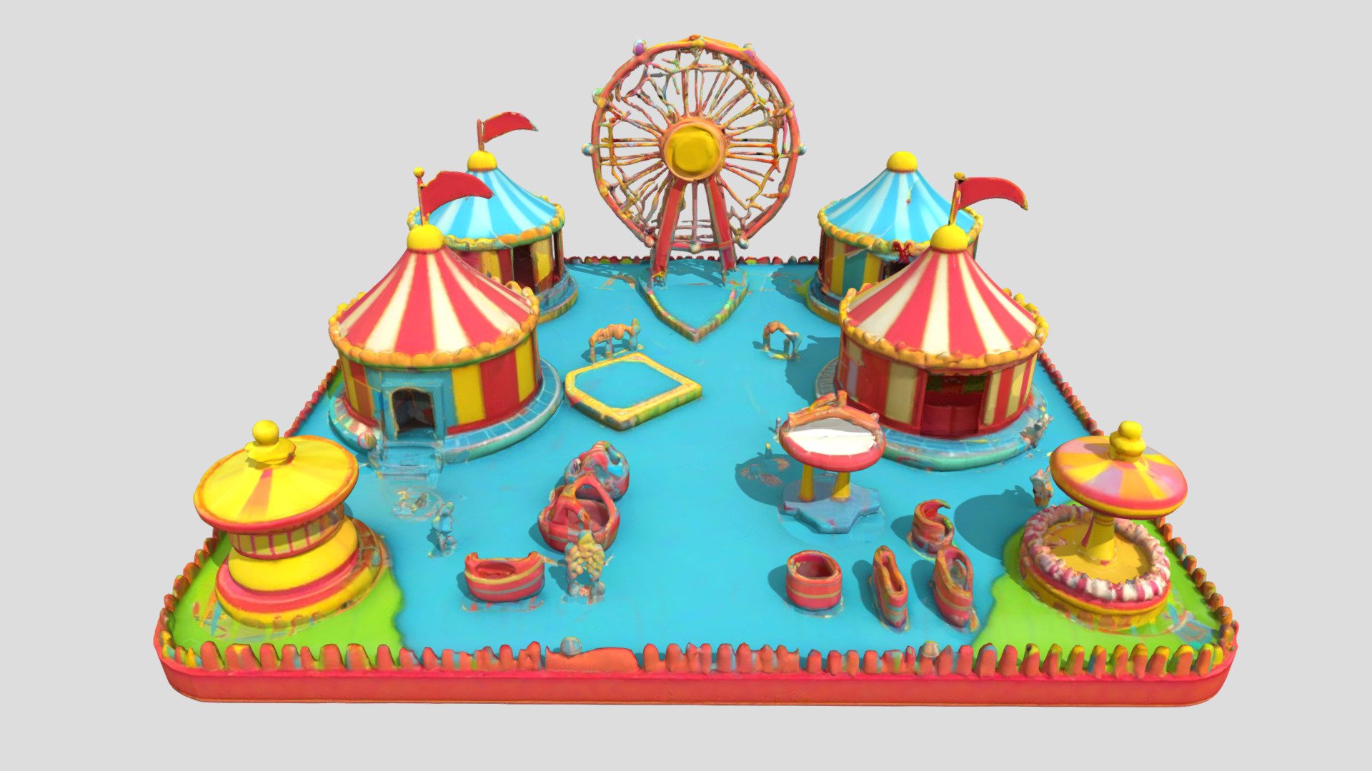 Fairground - low poly - Download Free 3D model by Brian Trepanier ...
