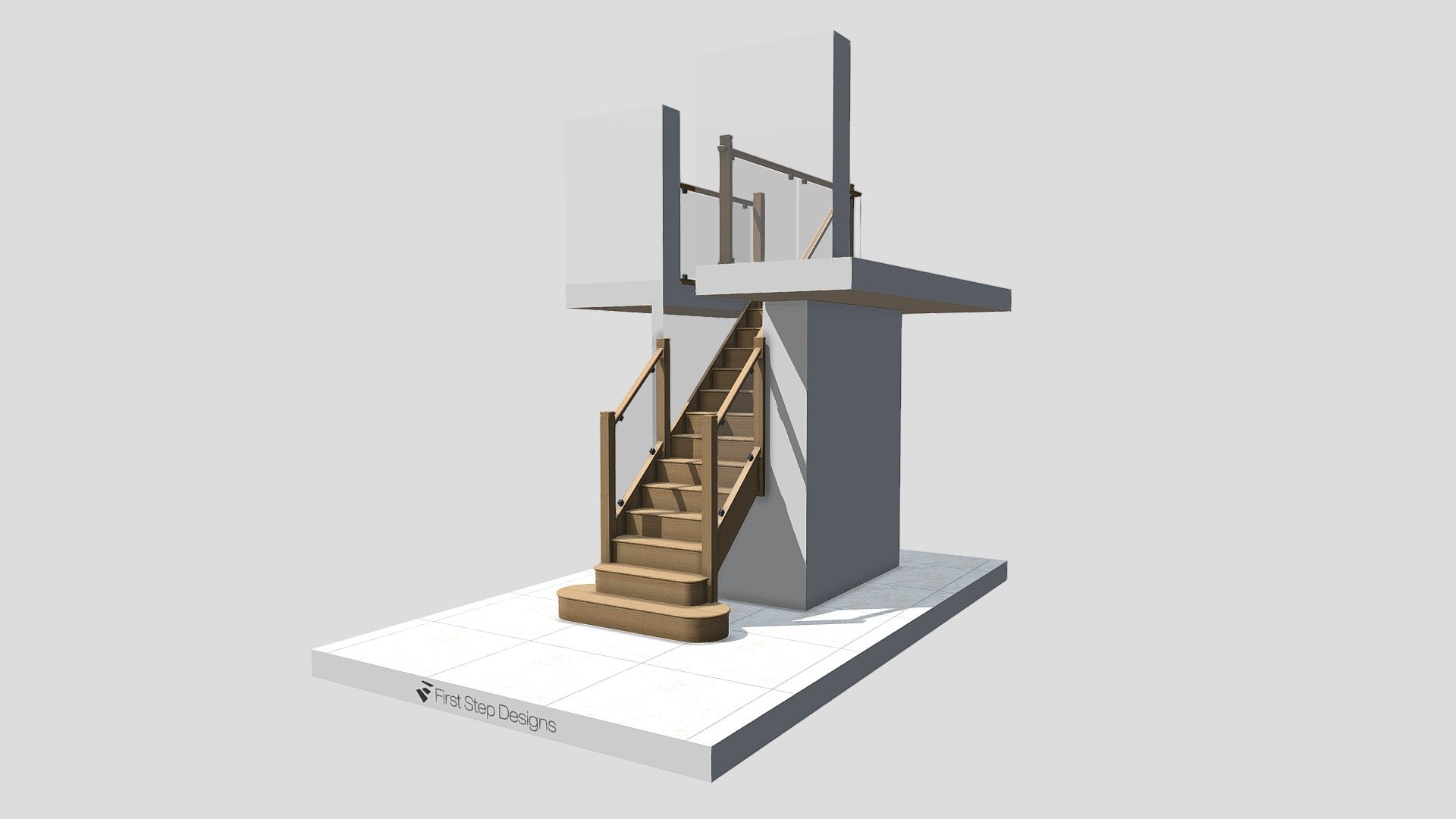 Miller Natural Oak Staircase Larger - Download Free 3D model by First ...
