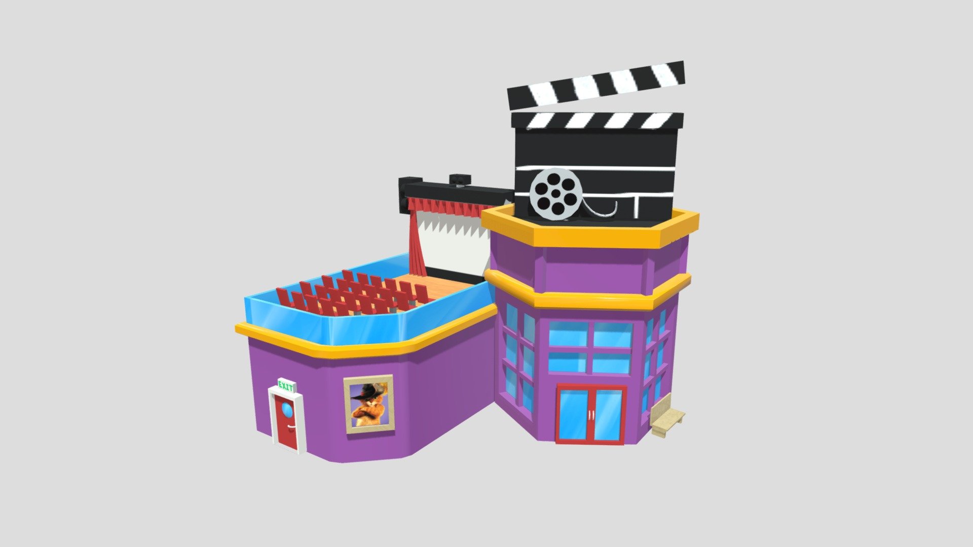 Cartoon Cinema - 3D model by 3DSena [9eee83c] - Sketchfab