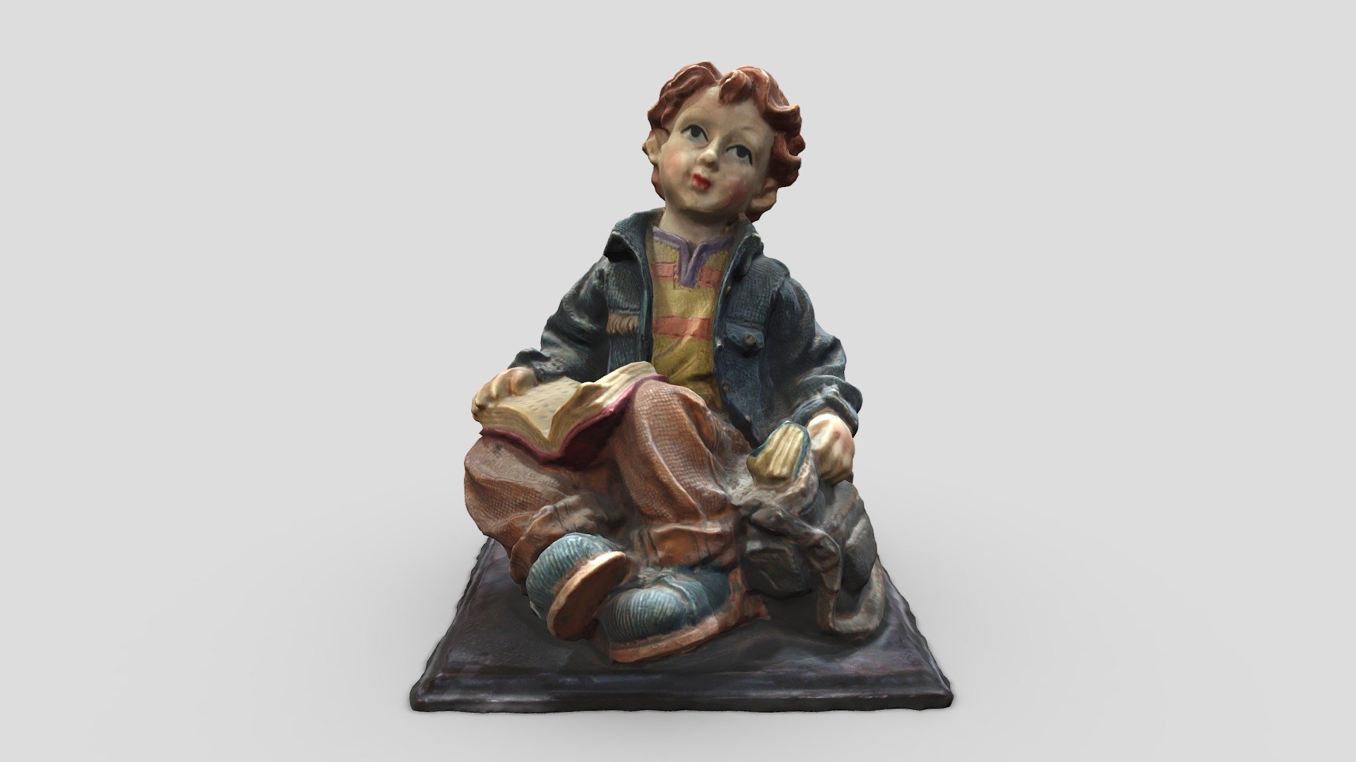 Statue - a boy reading a book - Download Free 3D model by Raghav ...
