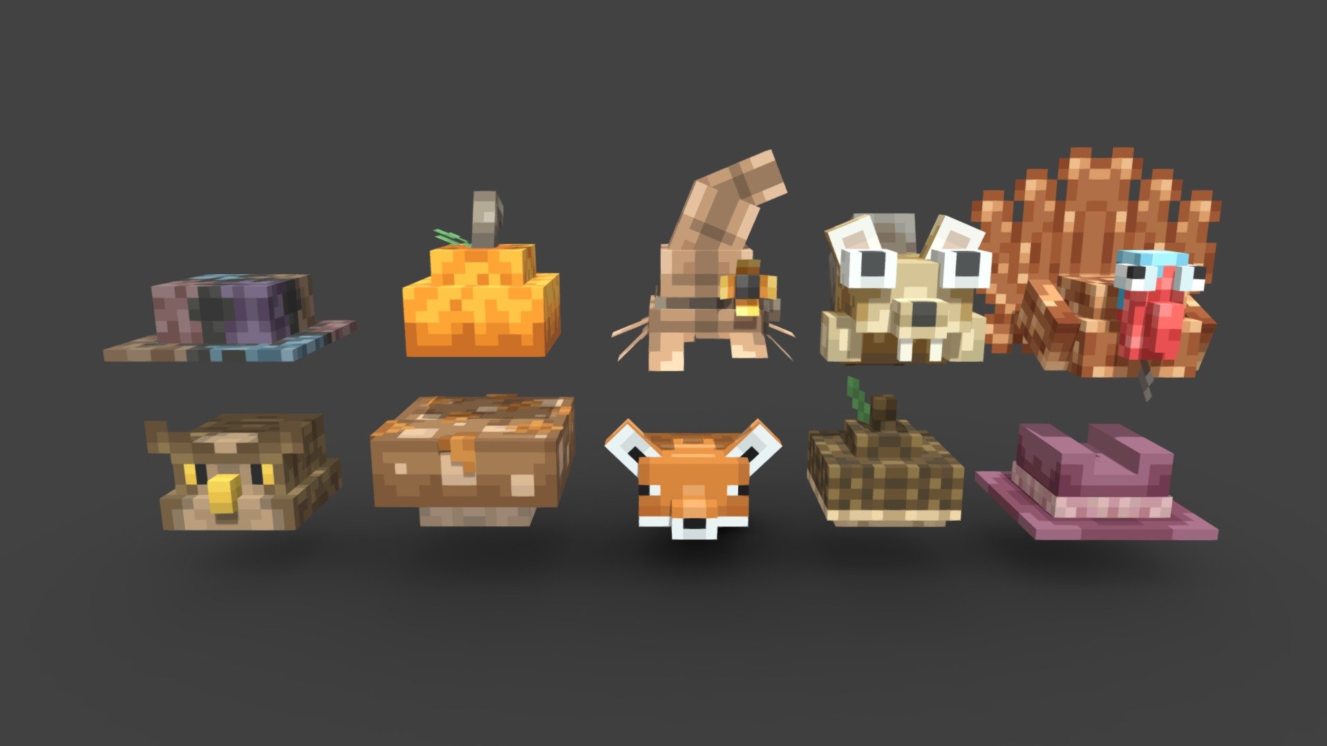 Fall Hats | Made for Minecraft - 3D model by iPlexity [9efa356] - Sketchfab