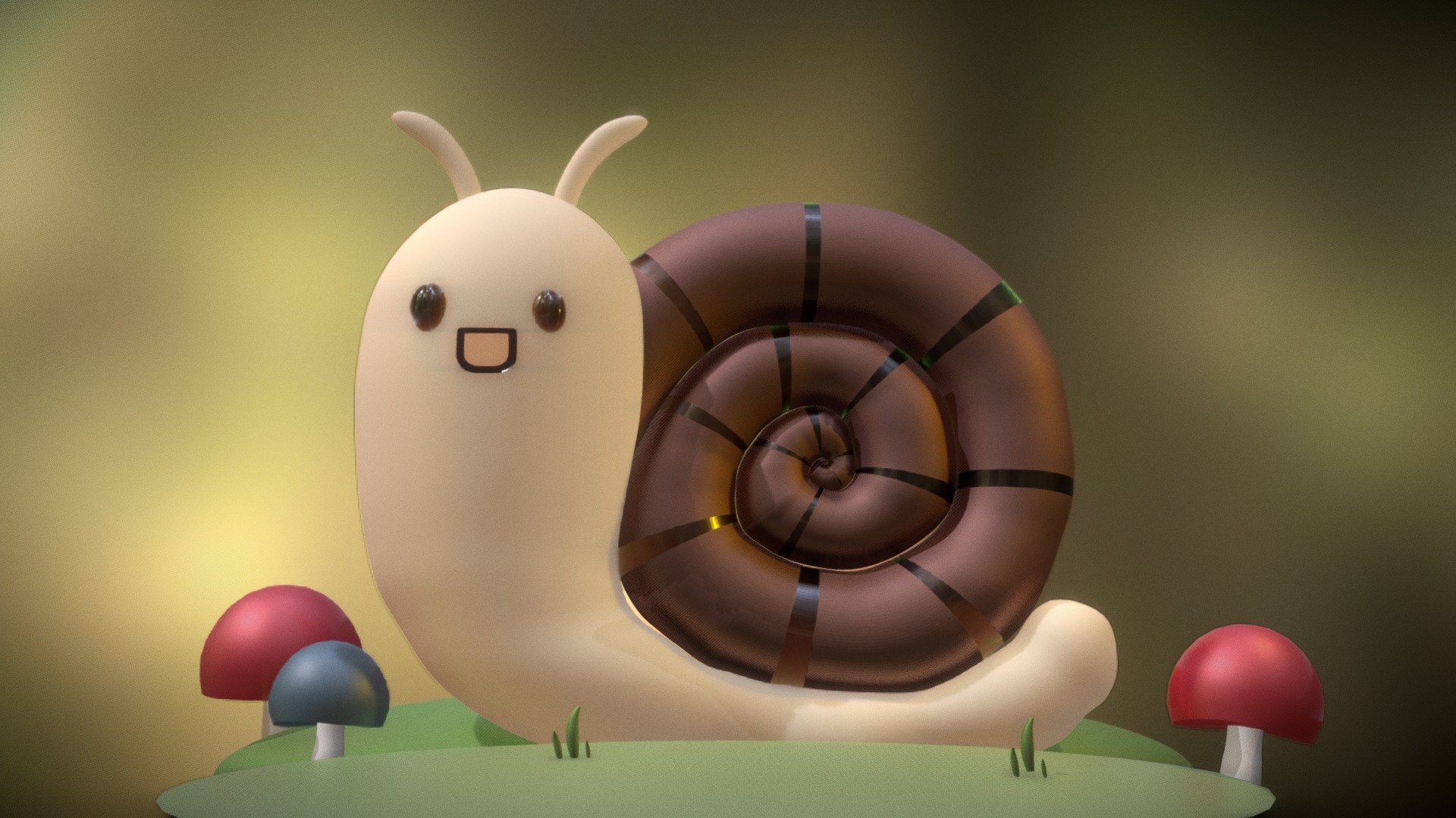 Happy Snail - Download Free 3D model by Moonwise [9effb00] - Sketchfab