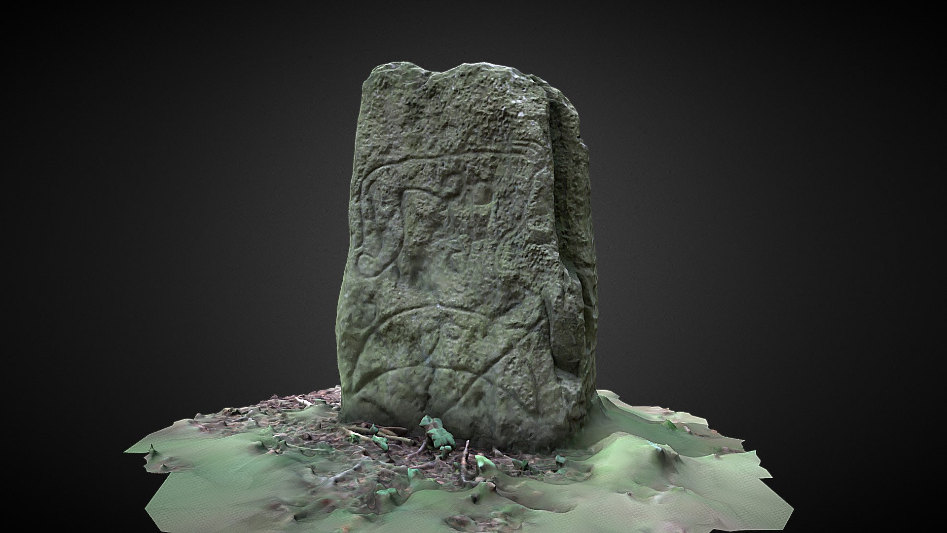 Logie Elphinstone 3 Pictish Symbol Stone - Download Free 3D model by ...