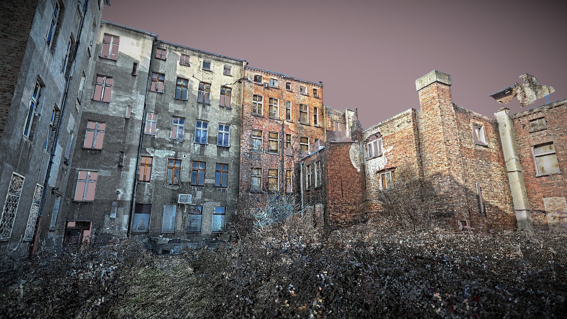 Facades of ruined tenements - Point cloud - Buy Royalty Free 3D model ...