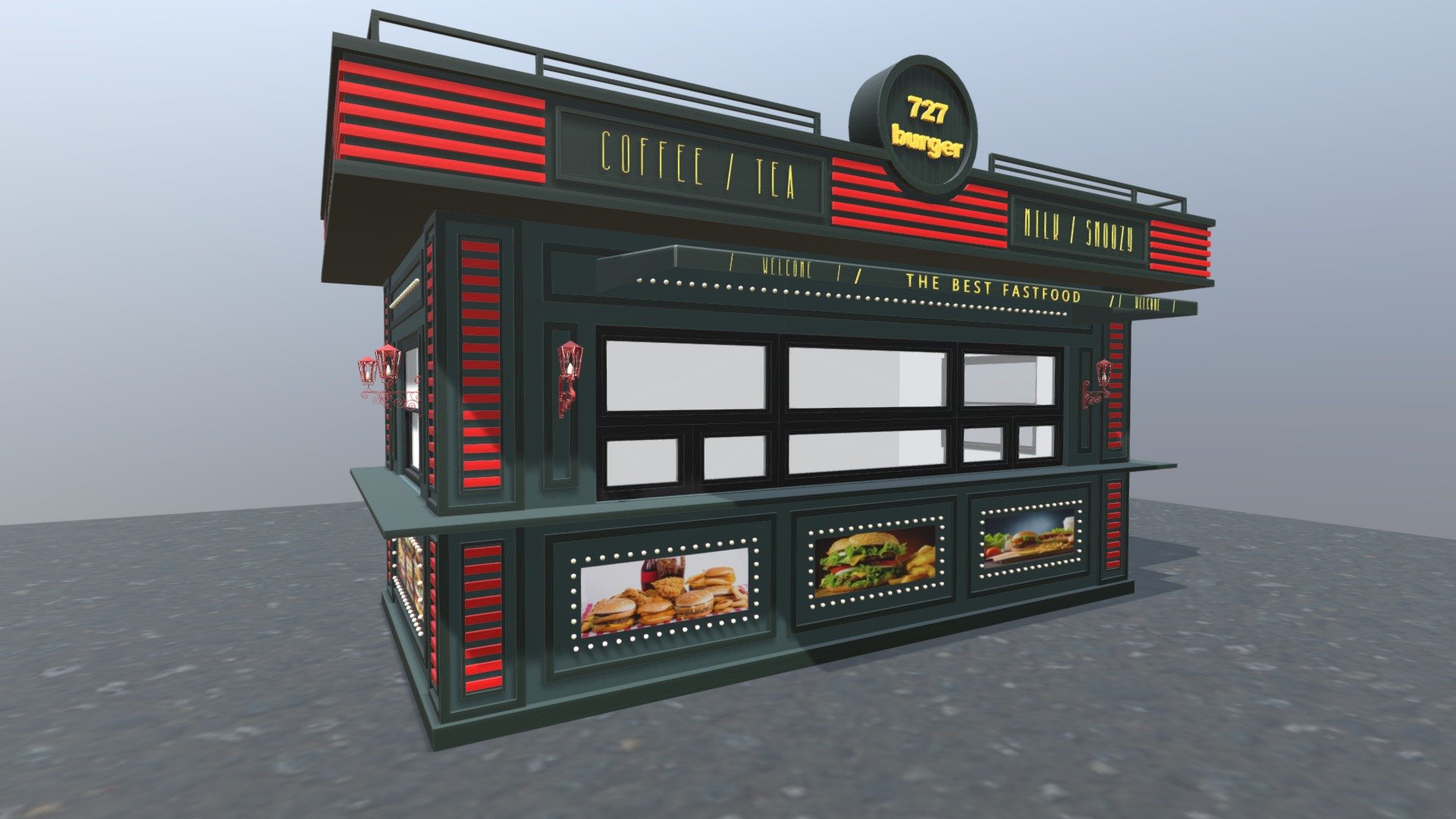 727 Burger - Download Free 3D model by ZhenyaRoman [9f15dc1] - Sketchfab