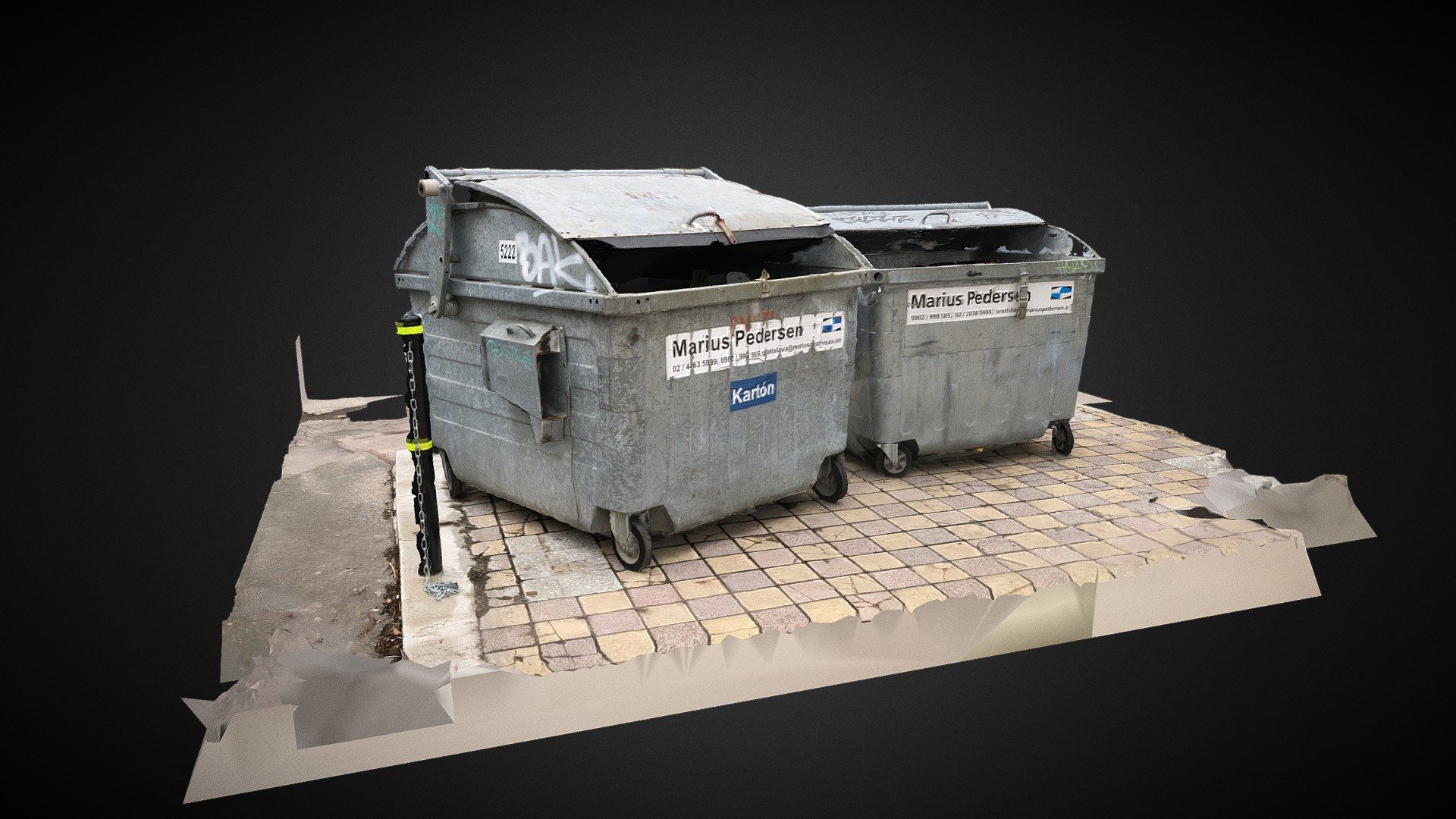 Large capacity waste containers - Download Free 3D model by David Vereš ...
