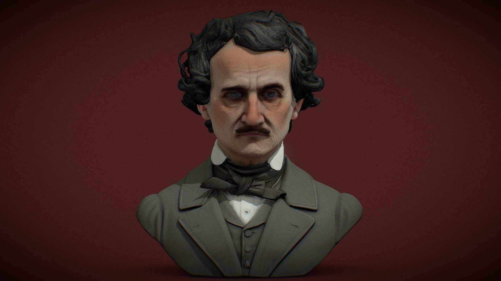 Edgar Allan Poe Renderable Bust - 3D model by generalista3D (@adelin ...