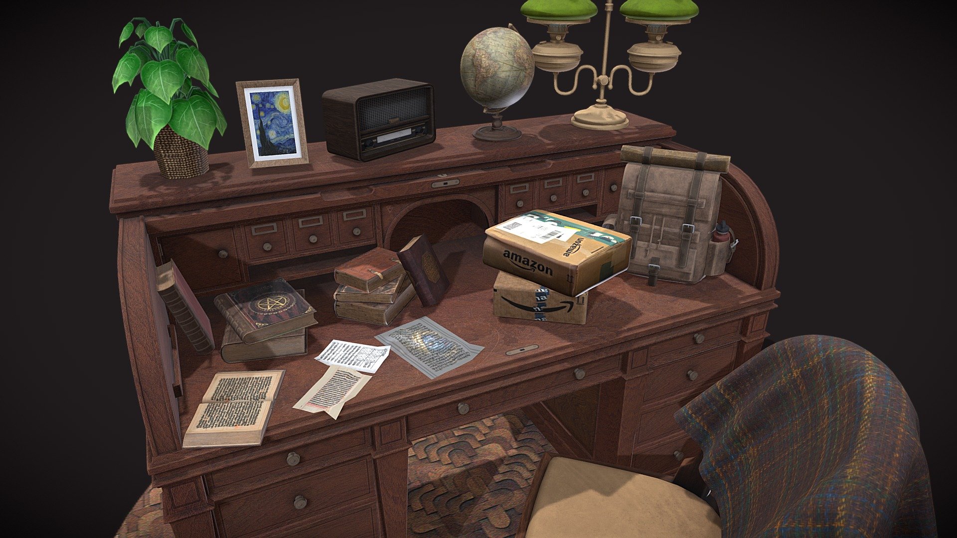 Desk Props - 3D model by ananthswamy [9f1c17a] - Sketchfab