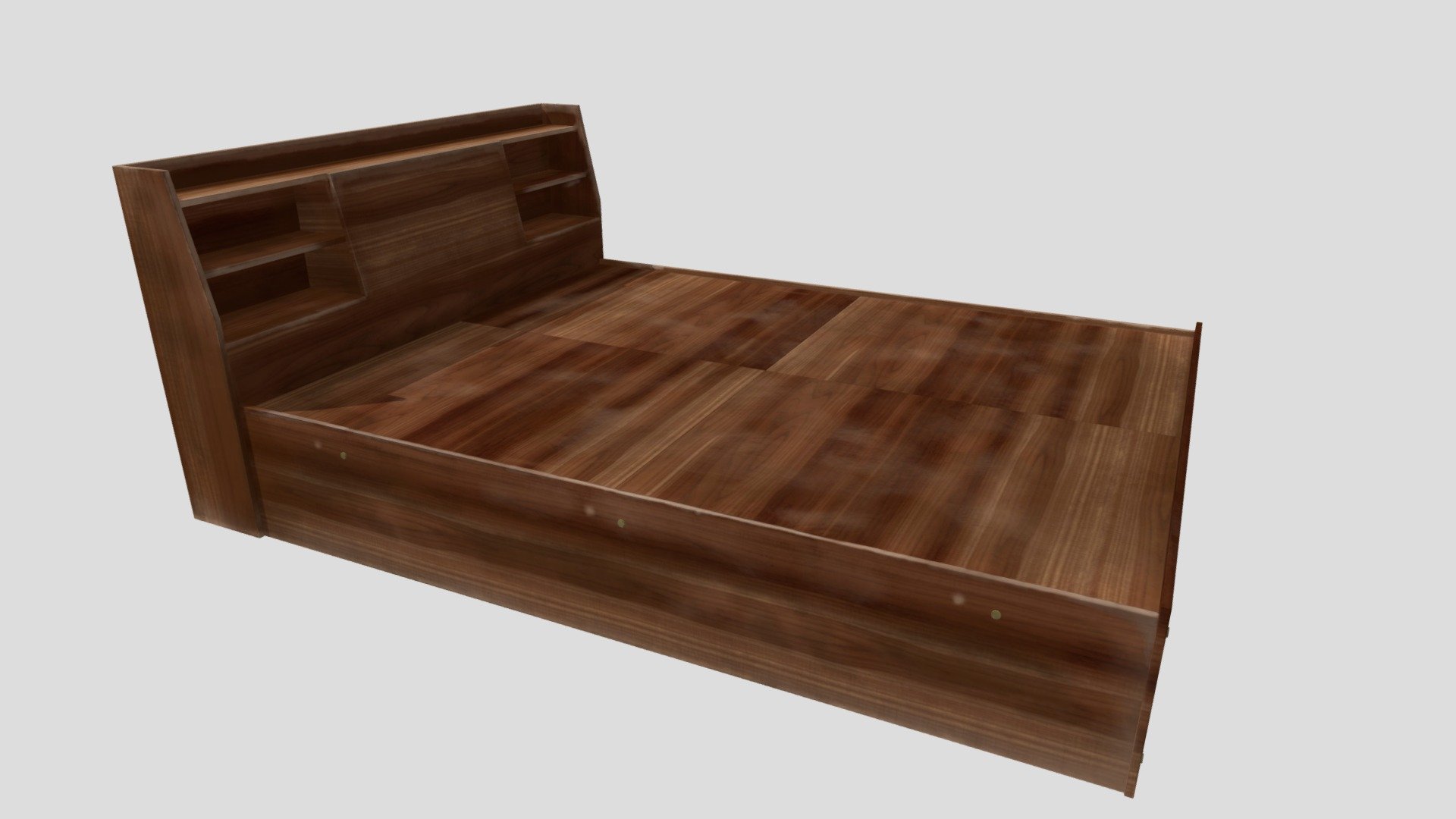 Wooden Bed - 3D model by IACG [9f1eb23] - Sketchfab