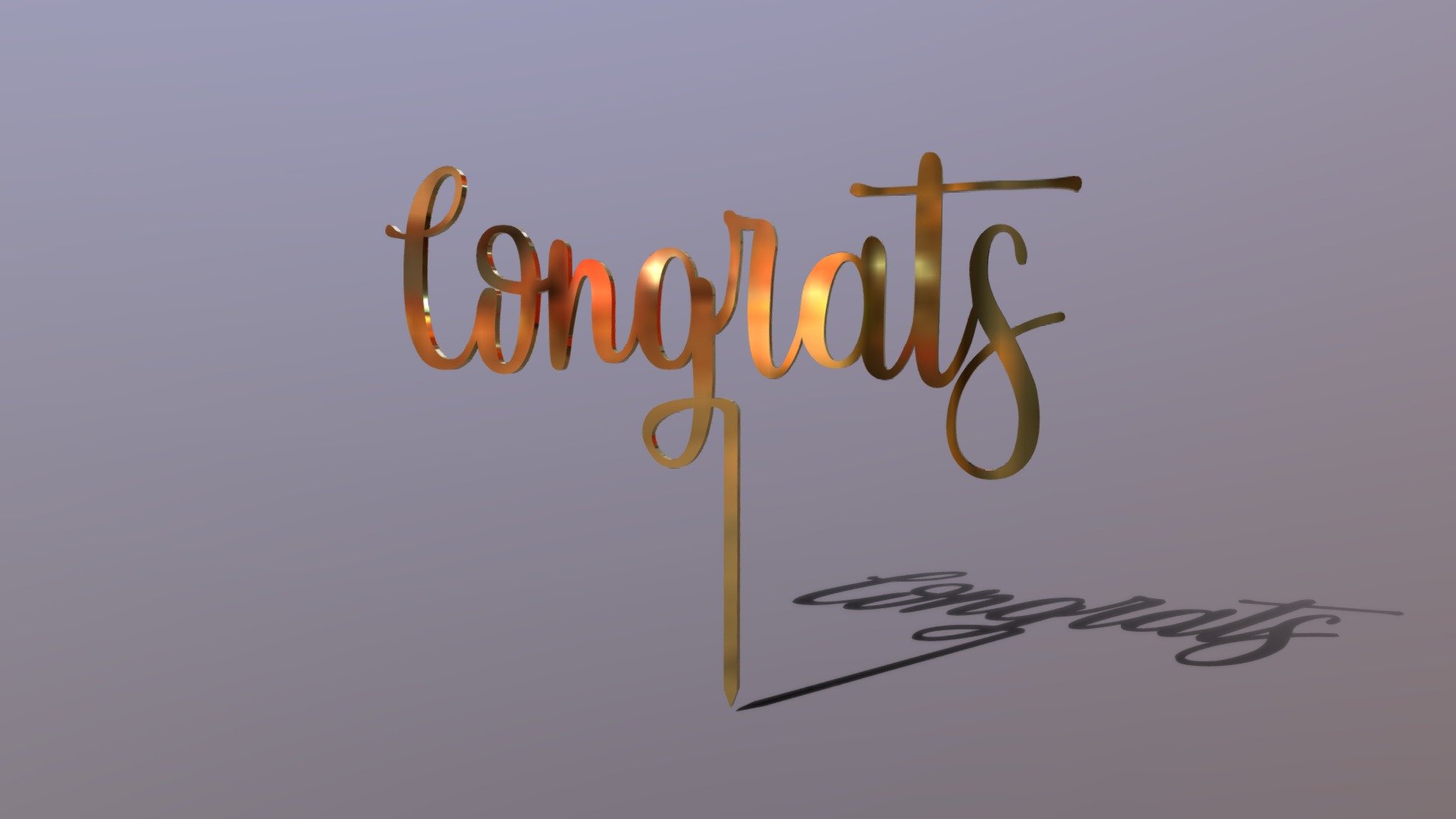 Congrats Cake Topper - Buy Royalty Free 3D model by Cakesburg Premium ...