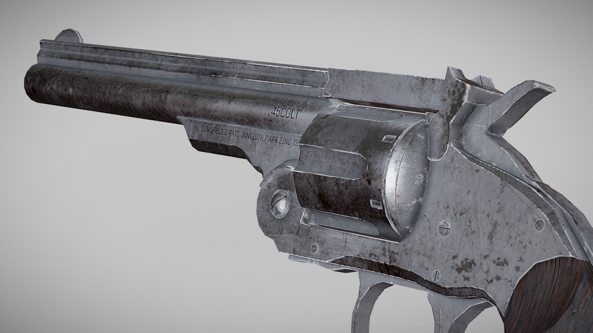 Schofield Revolver Low Poly Model - Download Free 3D model by Volodymyr ...