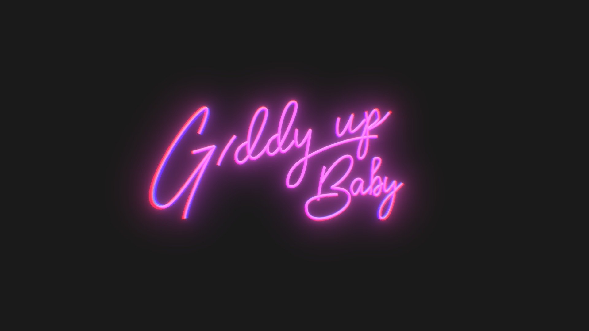 Neon Sign - Giddy Up Baby - Buy Royalty Free 3D model by Victoria ...