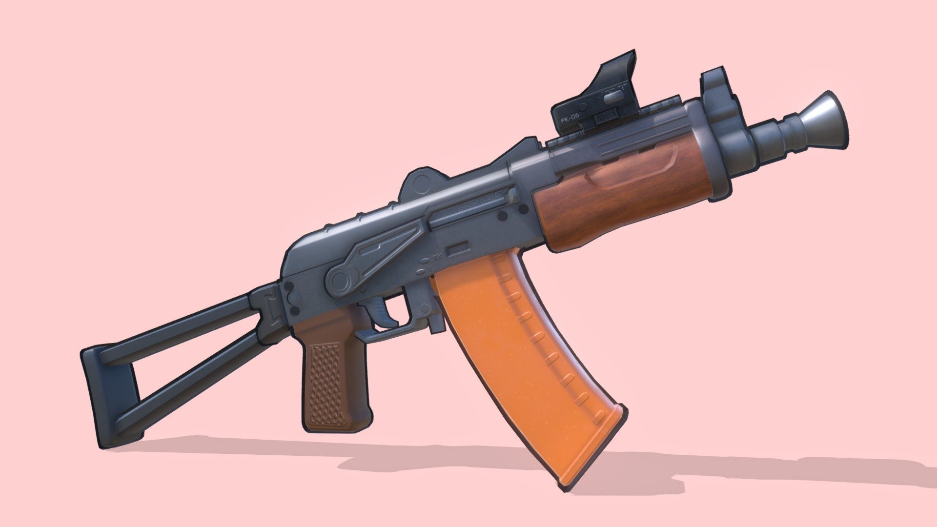 Stylized low poly AKS-74U - 3D model by Shinobi-kun [9f24ed2] - Sketchfab