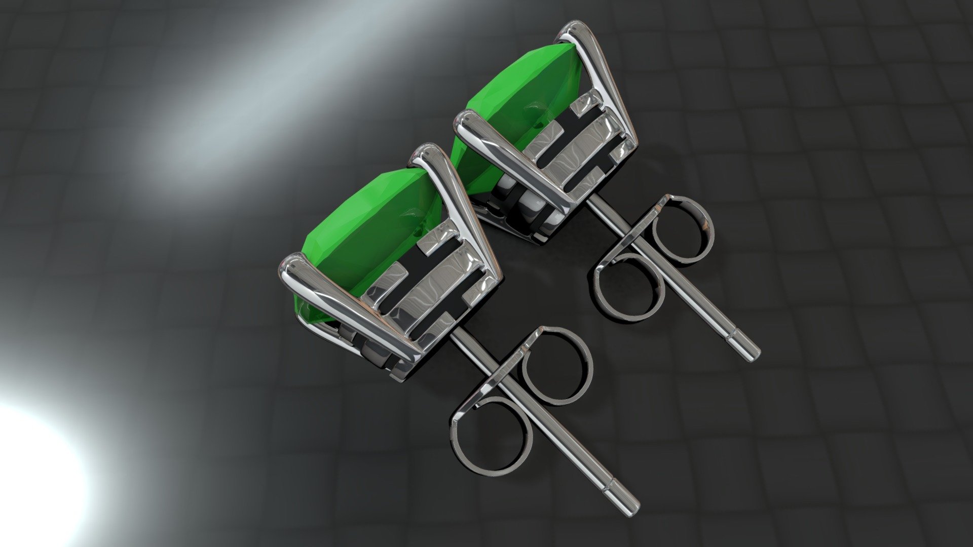 3D Earrings in Sterling Silver - 3D model by mhhasib [9f2a816] - Sketchfab
