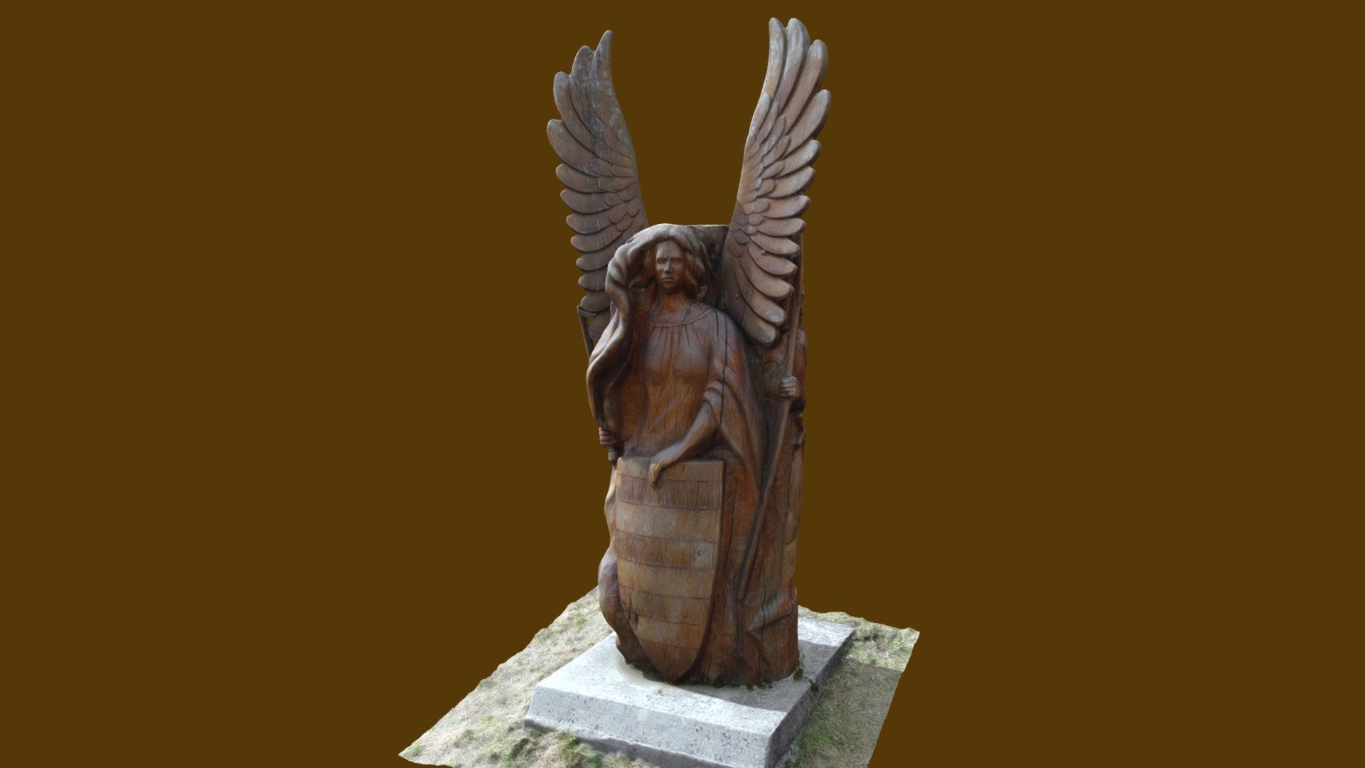 War Angel Wooden Sculpture - Buy Royalty Free 3D model by janoszabo ...