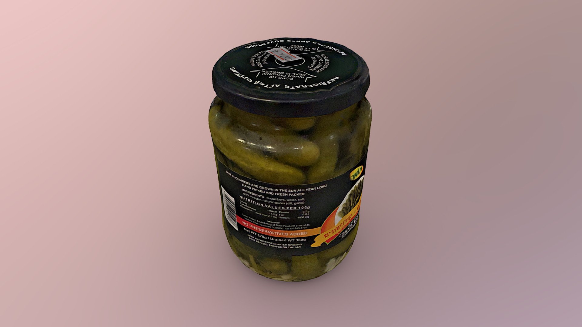 Glass can of pickles - 3D model by Ronen (@ronenh) [9f2dc72] - Sketchfab