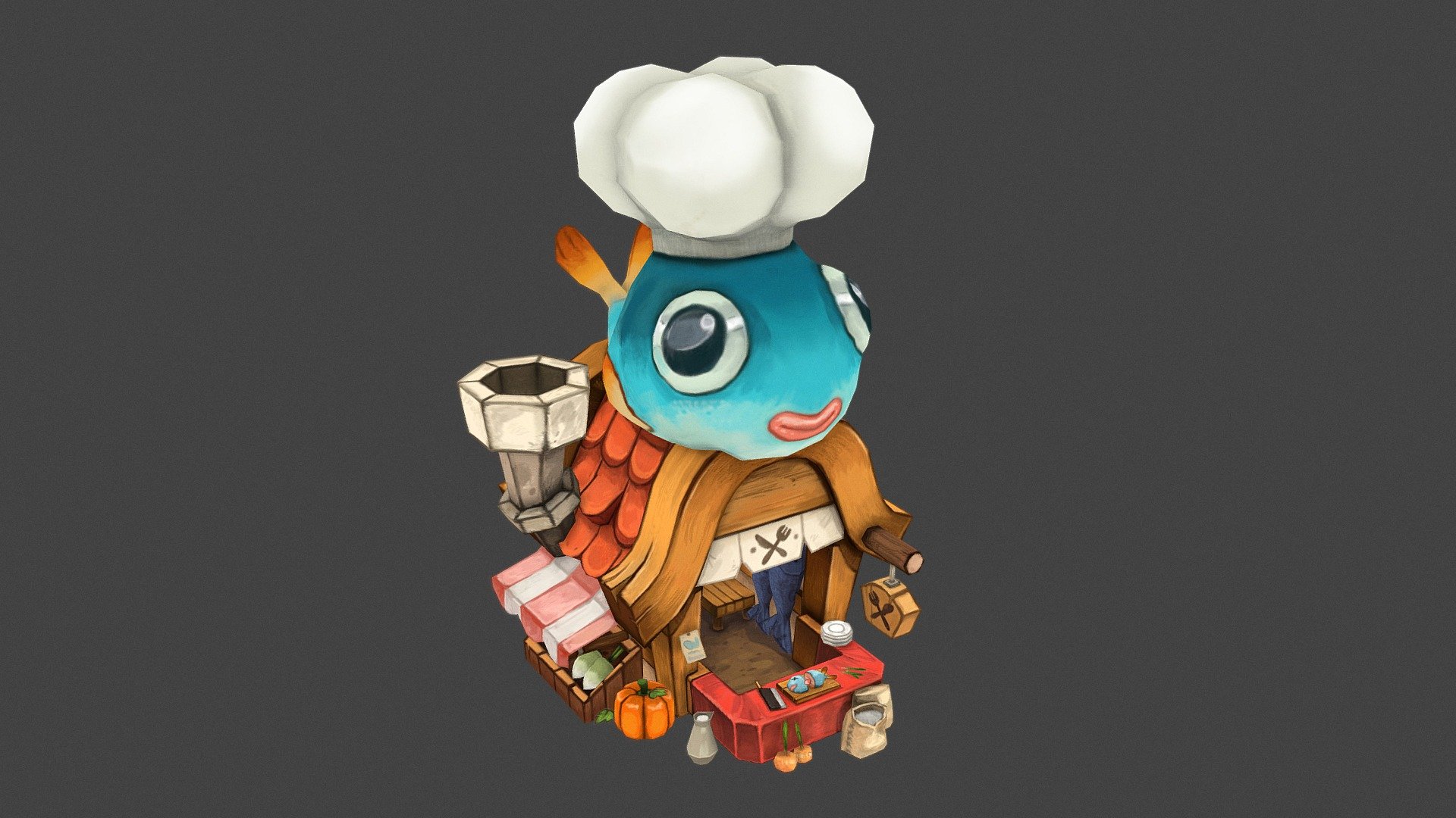 Fish shop (HJW's concept) - 3D model by Eli Sova (@elisova) [9f30faf ...