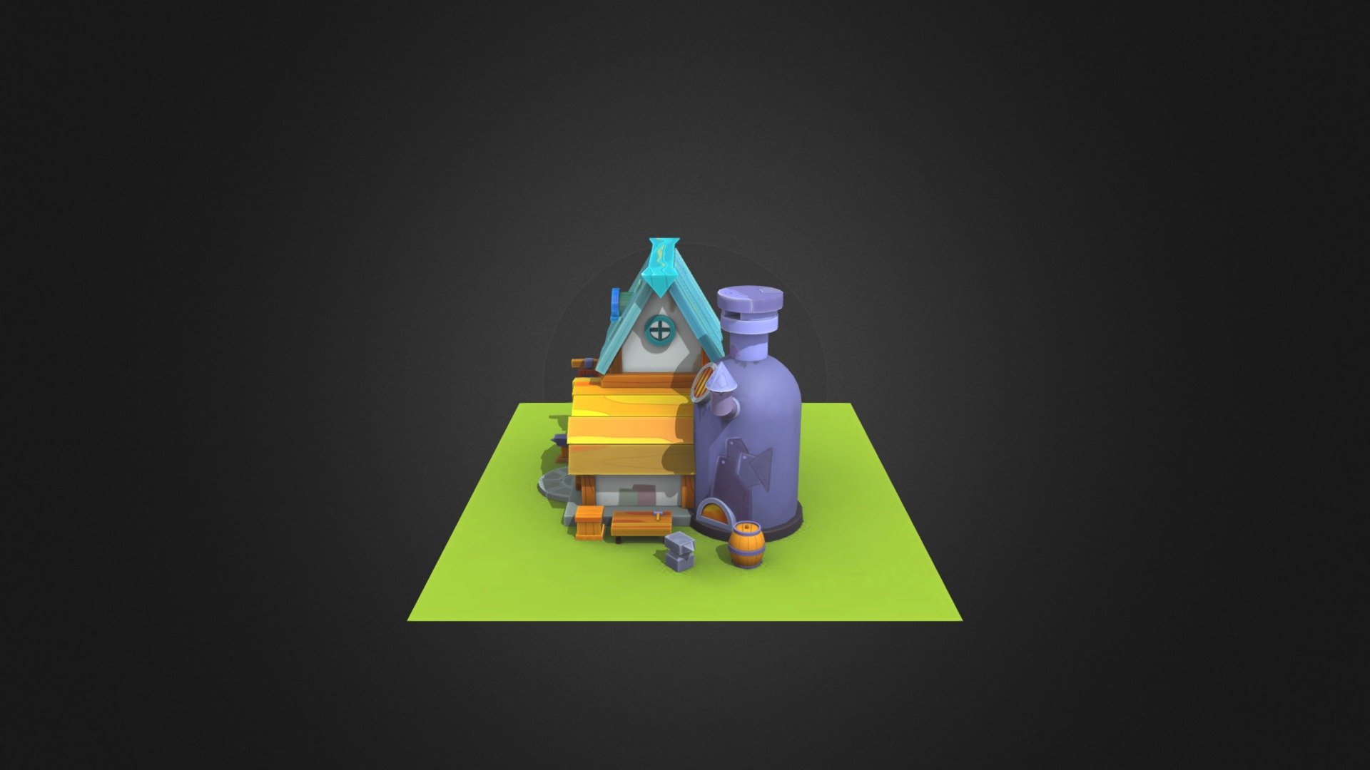 Lowpoly House Hand-painted - 3D model by Steven's store (@steven.le777 ...