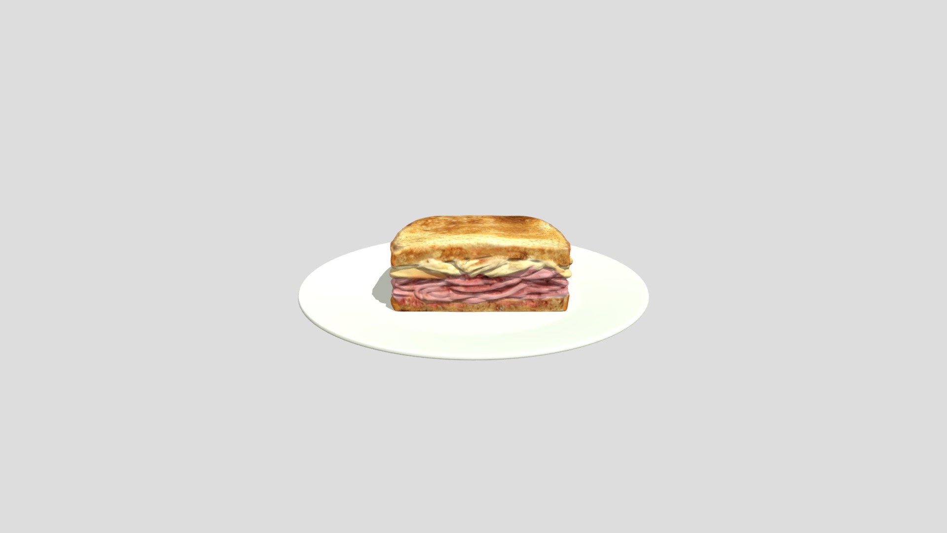 Reuben Sandwich On Plate V2 L1 - 3D model by mitchaiet [9f32741 ...