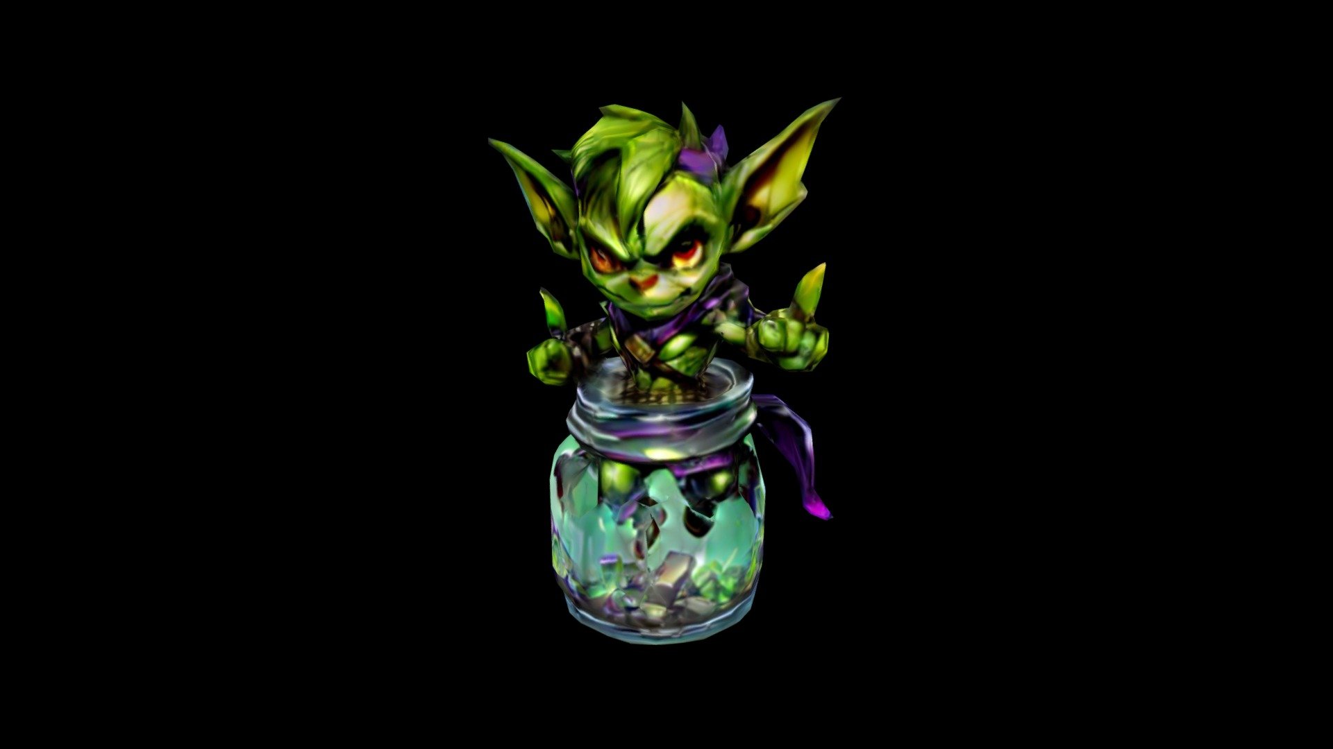 Angry little green goblin with spikes sticking o - Download Free 3D ...