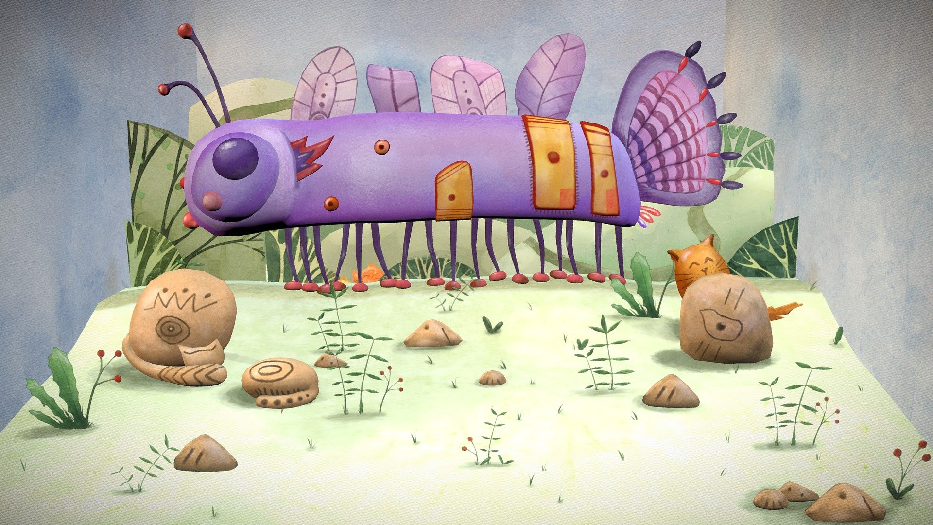 Purple Сaterpillar Bus #StorybookChallenge - 3D model by Argoster ...