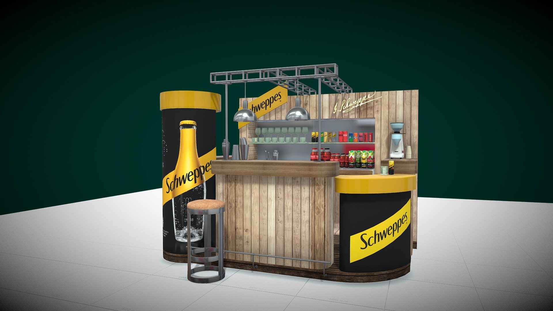 POSM | Easily Assembled Mobile Bar Schweppes - 3D model by Aidar ...