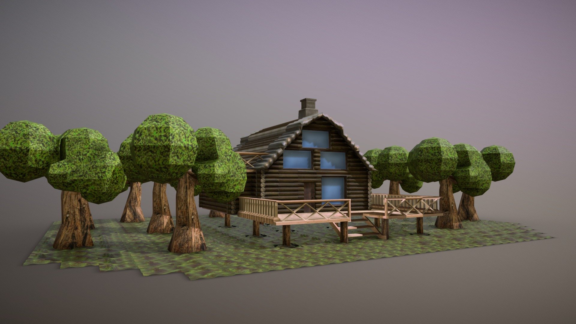 Modular Cabin In The Woods - 3D model by Spheeg [9f425c1] - Sketchfab