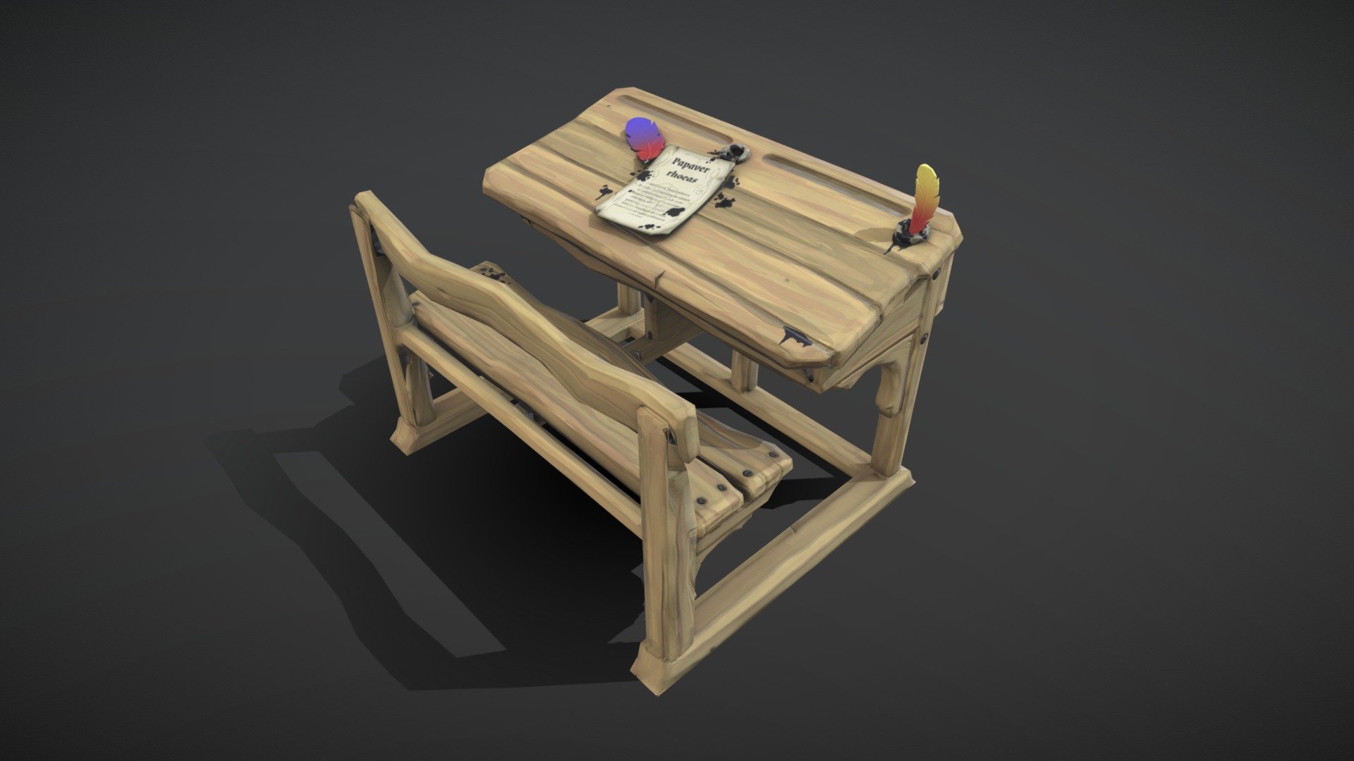 Stylised desk - 3D model by Milou Wolff (@MilouWolff) [9f42f14] - Sketchfab