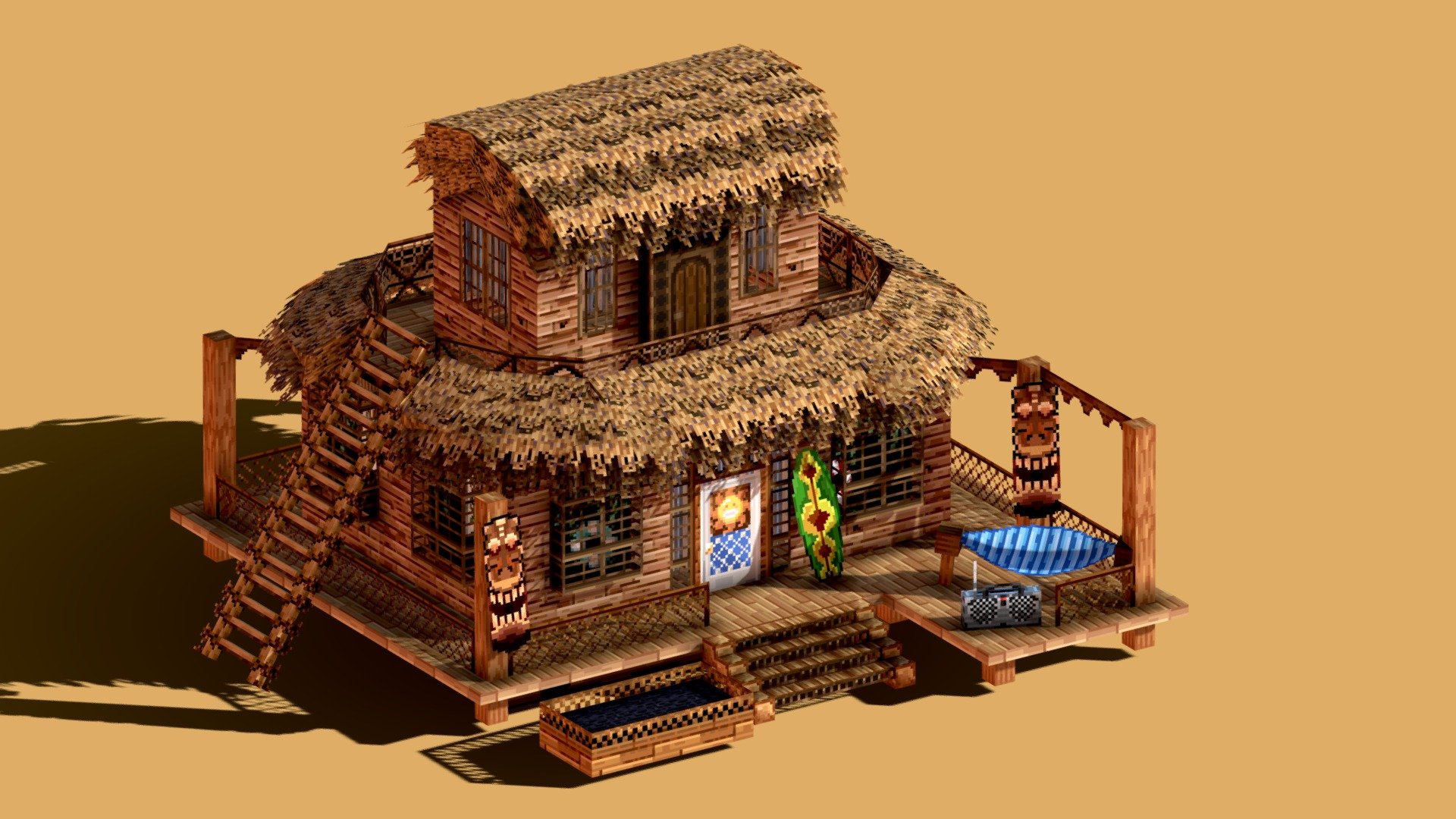 Tiki tropical house - 3D model by Artbor [9f441e1] - Sketchfab