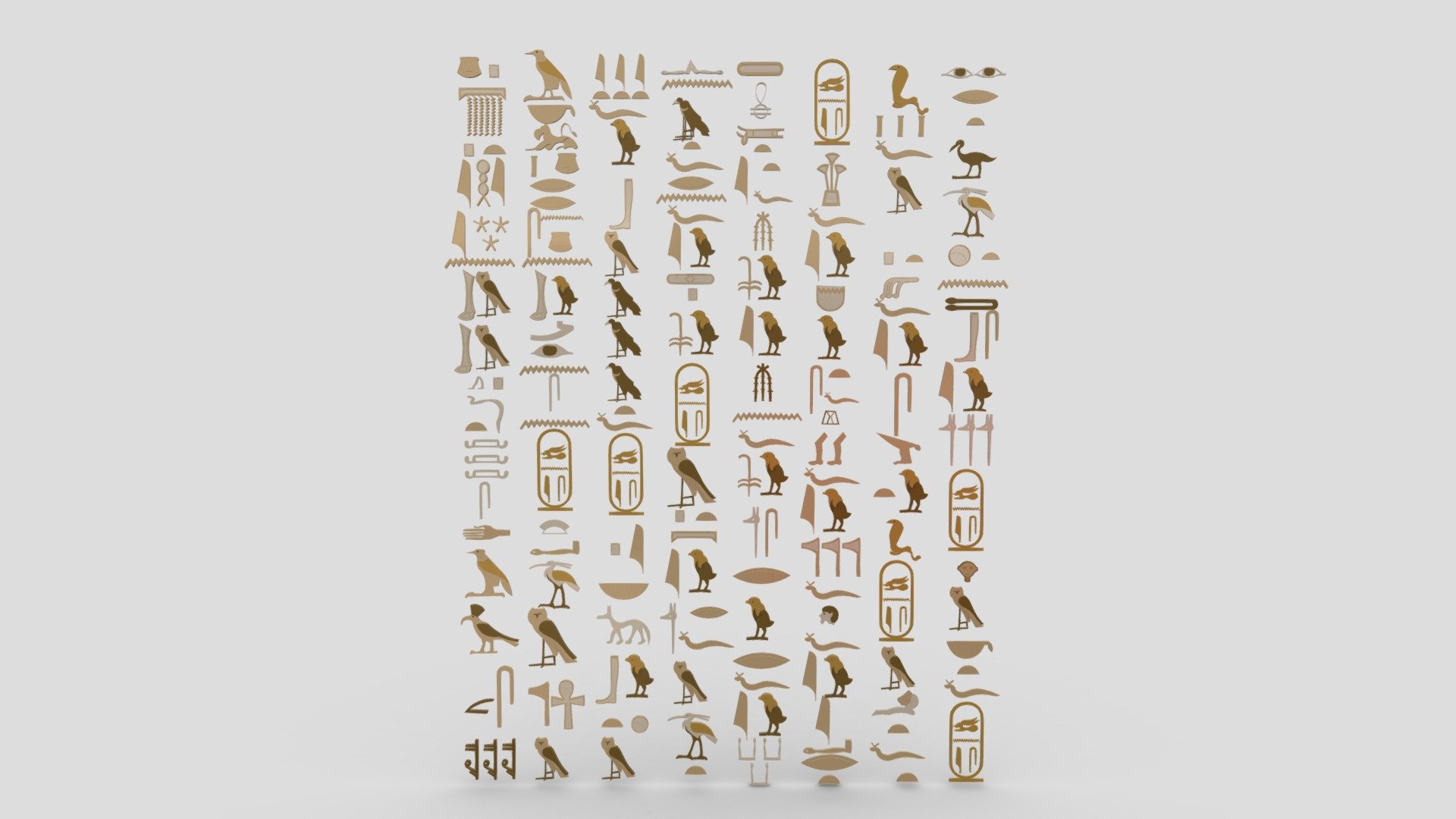Egyptian Symbols - 005 - Buy Royalty Free 3D model by Vertex - Egyptian ...