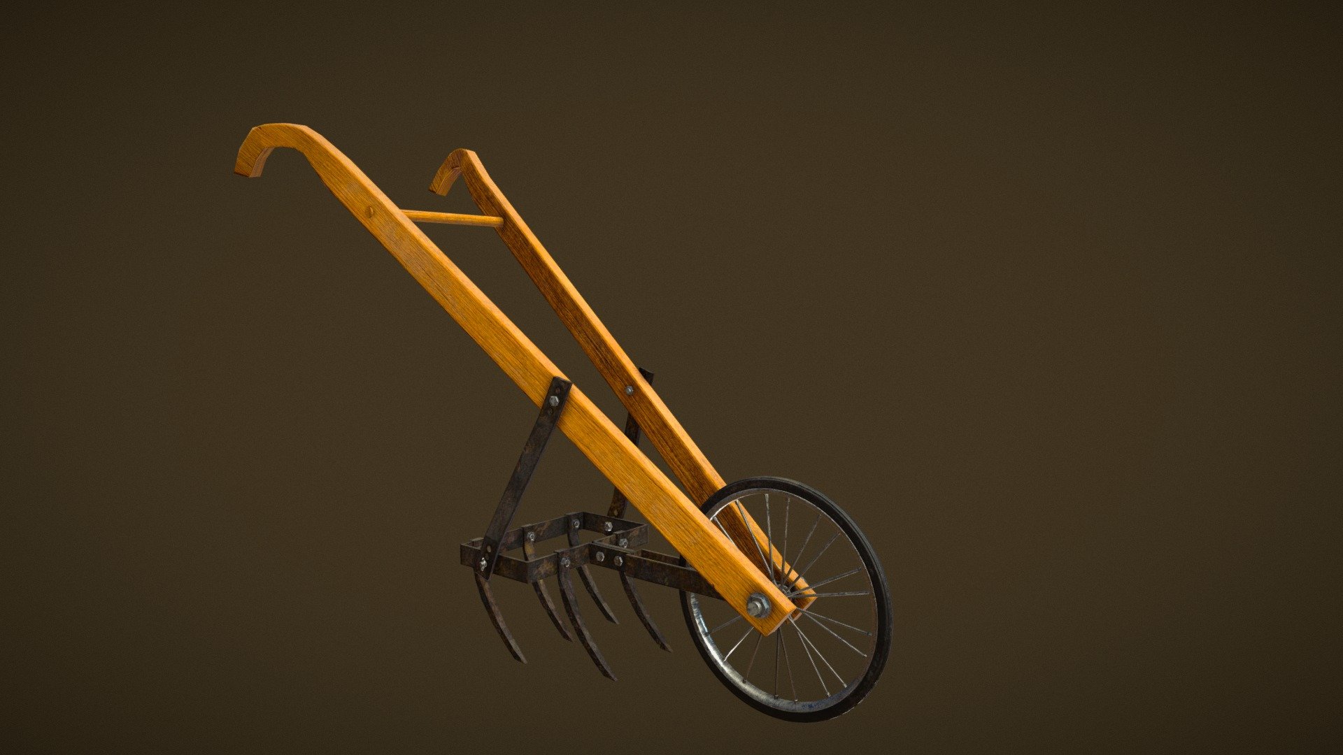 Hand Push Garden Cultivator - 3D model by melindamantion [9f45f10 ...