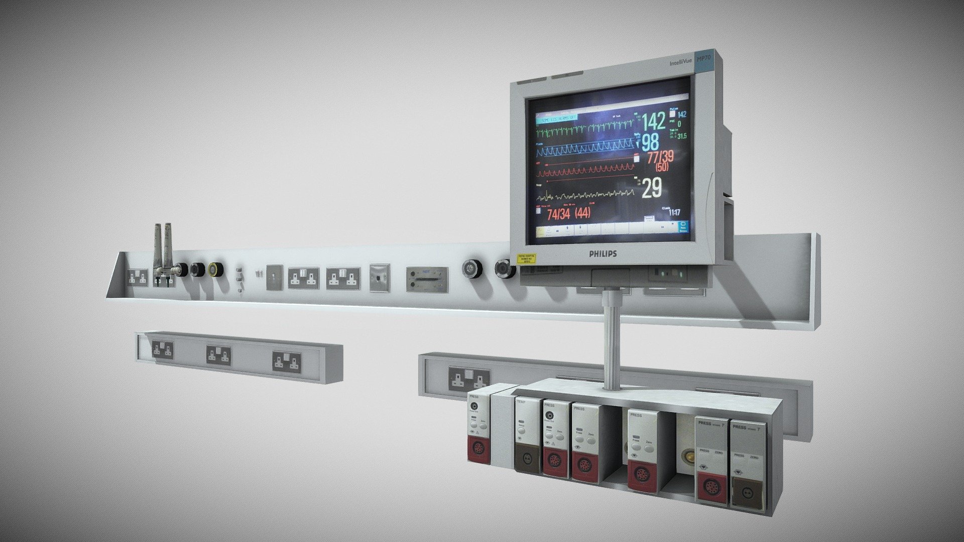 ICU Monitor - 3D model by bouaraour [9f45f6d] - Sketchfab