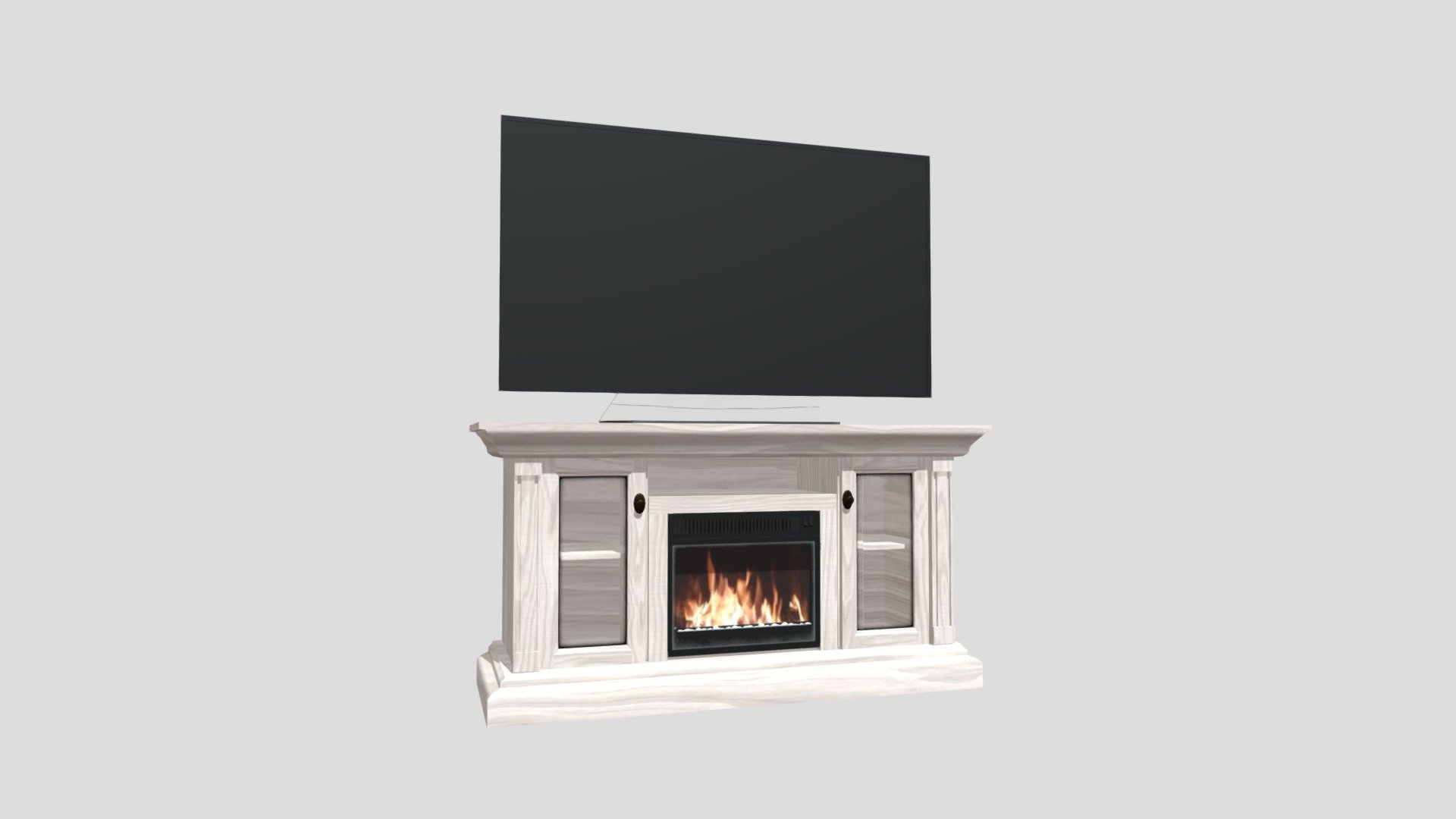 TV Set and Stand with mock fireplace - 3D model by Nasheet.Zaman ...