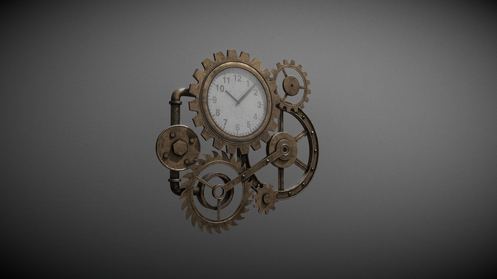Large Cog Wall Clock - Buy Royalty Free 3D model by reza ...