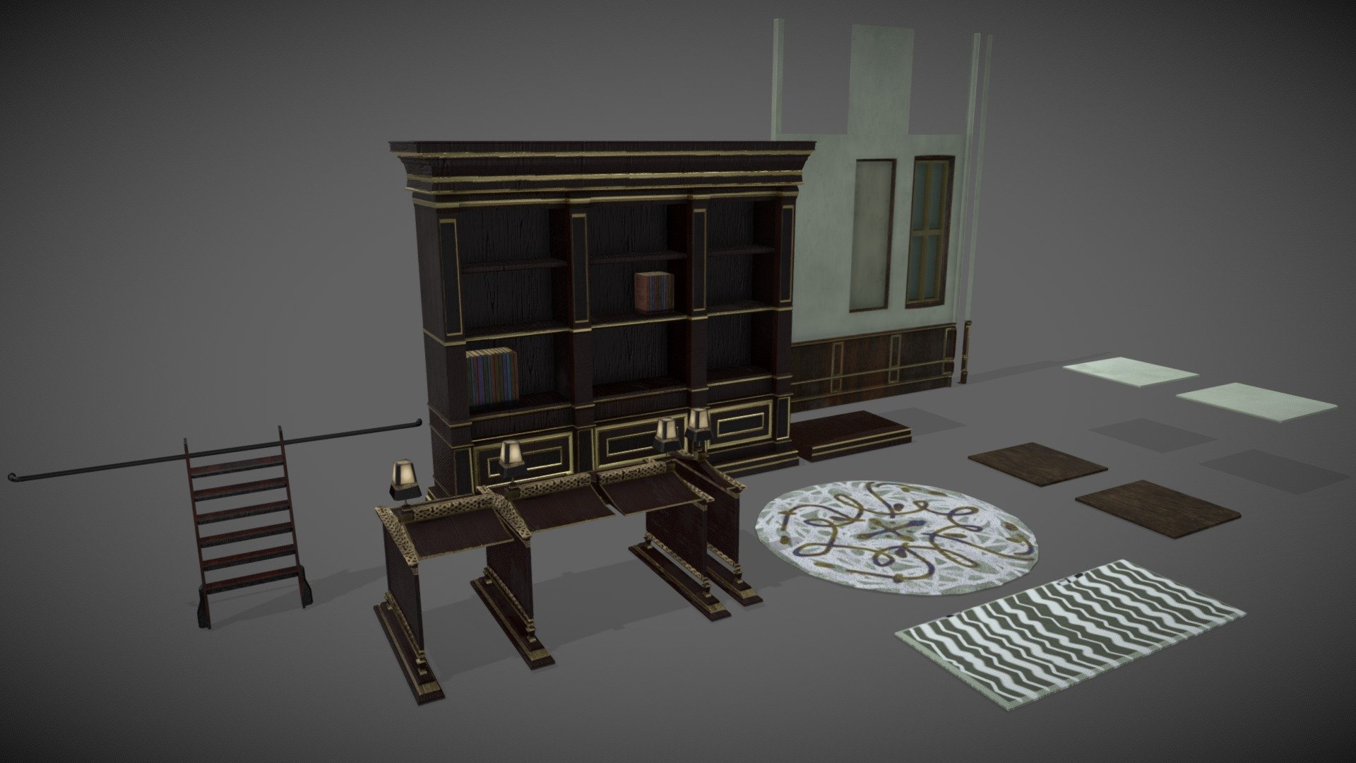Modular Library Props - 3D model by Kellie Jones (@kjones17) [9f55f29 ...
