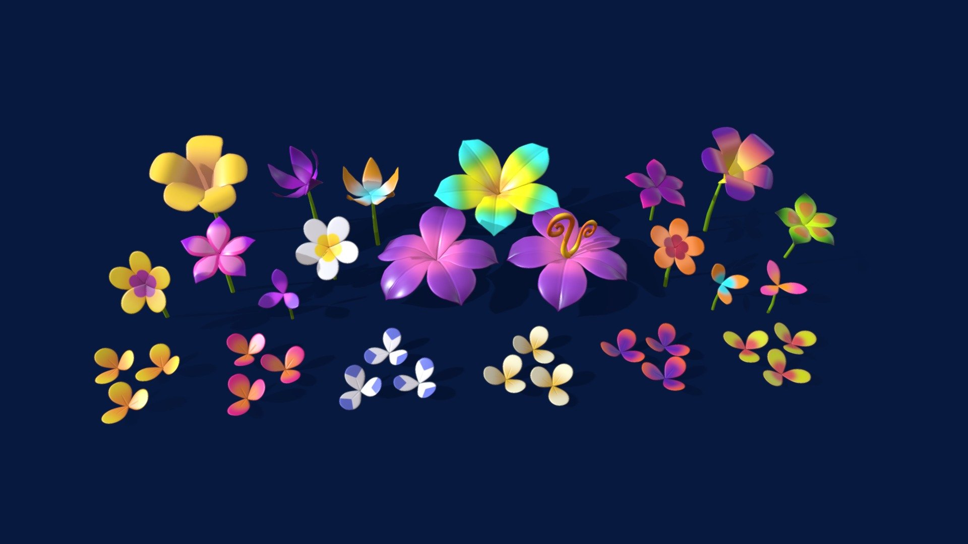 Stylized Flowers 3d Model By Nianarona [9f5bd0e] Sketchfab